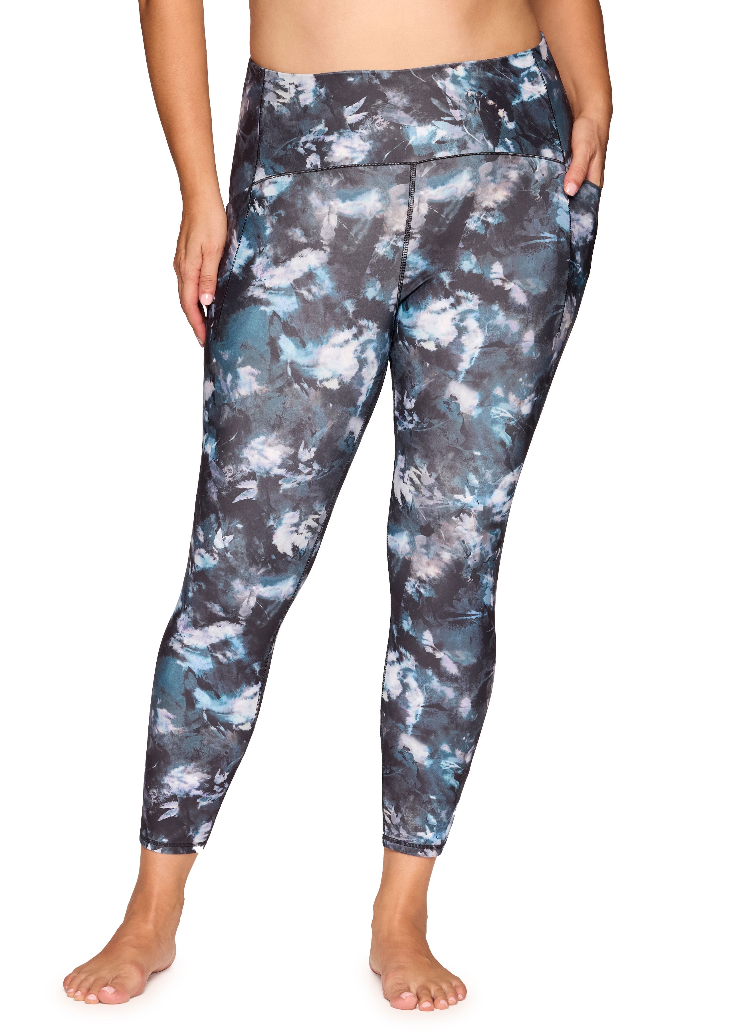 RBX Active Plus Size Women's Moody Floral Focus Full Length Legging ...