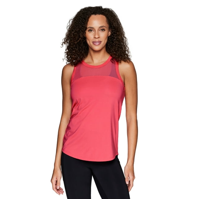 RBX Active Women's Buttery Soft Mesh Panel Yoga Running Tank Top ...