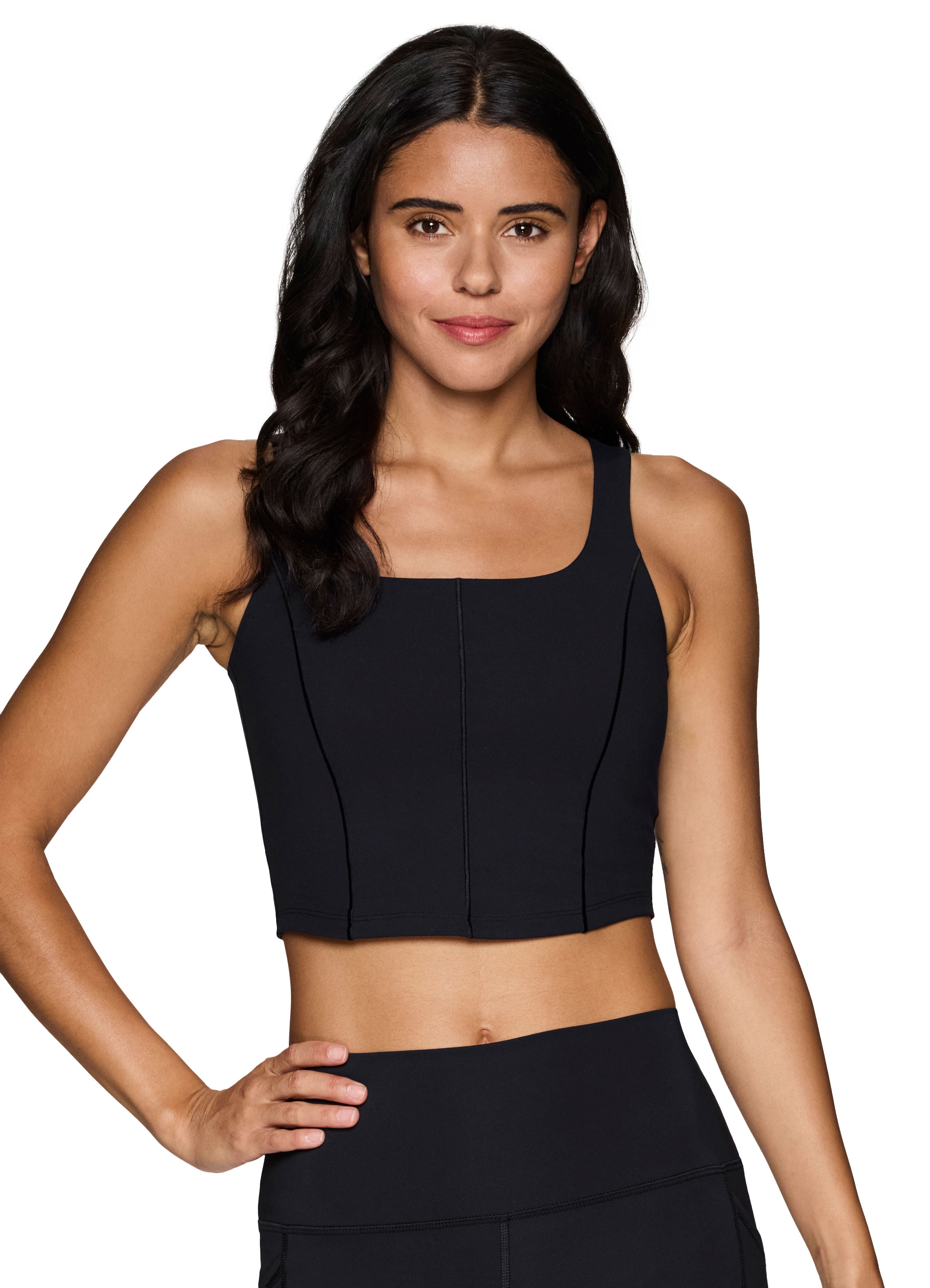 RBX Active Women's Corset Satin Piping Longline Sports Bra/Tank Top ...