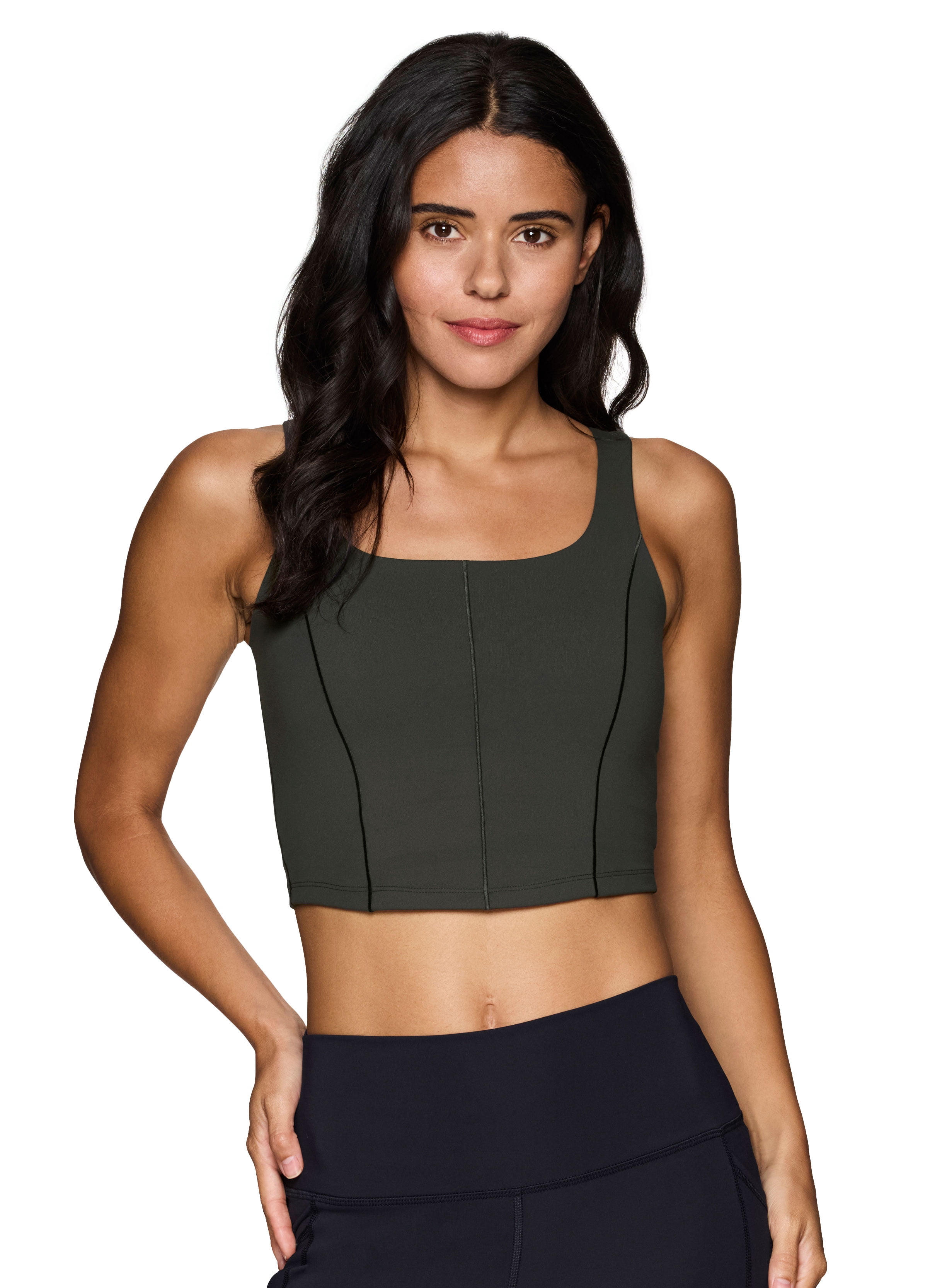 RBX Active Women's Corset Satin Piping Longline Sports Bra/Tank Top ...