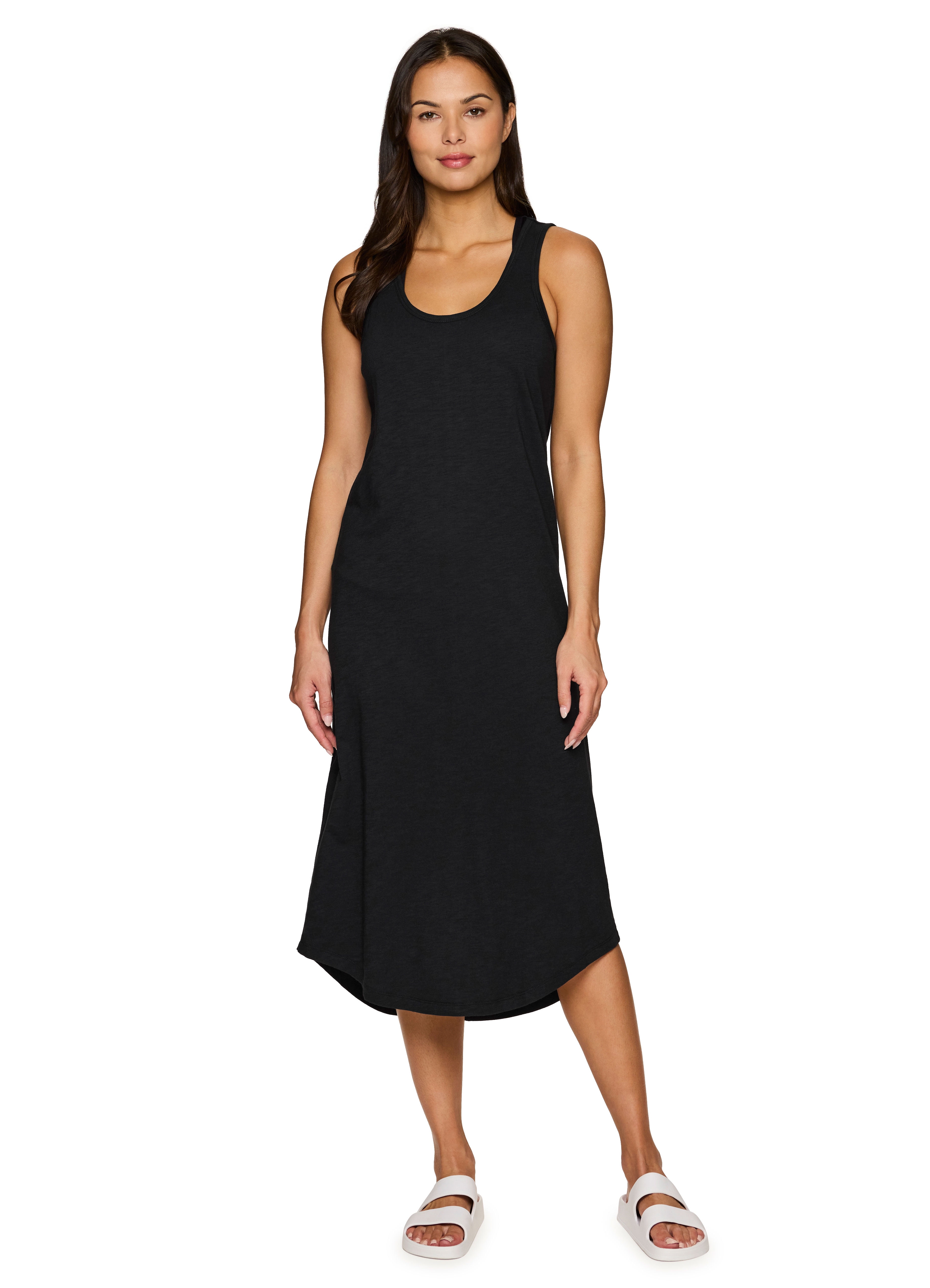 RBX Active Women's Cotton Modal Slub Midi Dress - Walmart.com