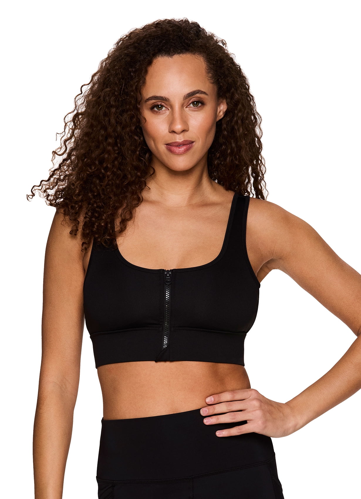 RBX Active Women's Low/Medium Impact Zip Front Sports Bra - Walmart.com