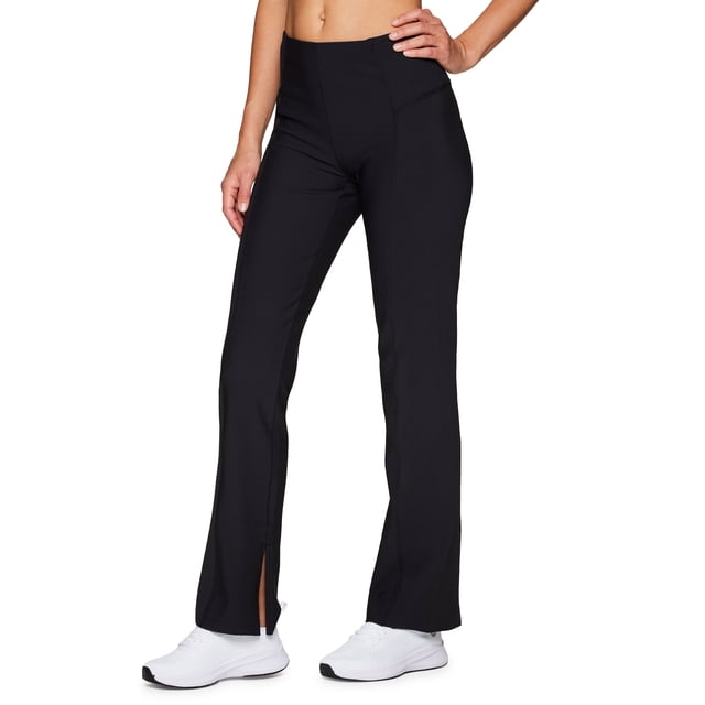 RBX Active Women's Mini Ribbed Split Hem Flare Legging Yoga Pant ...