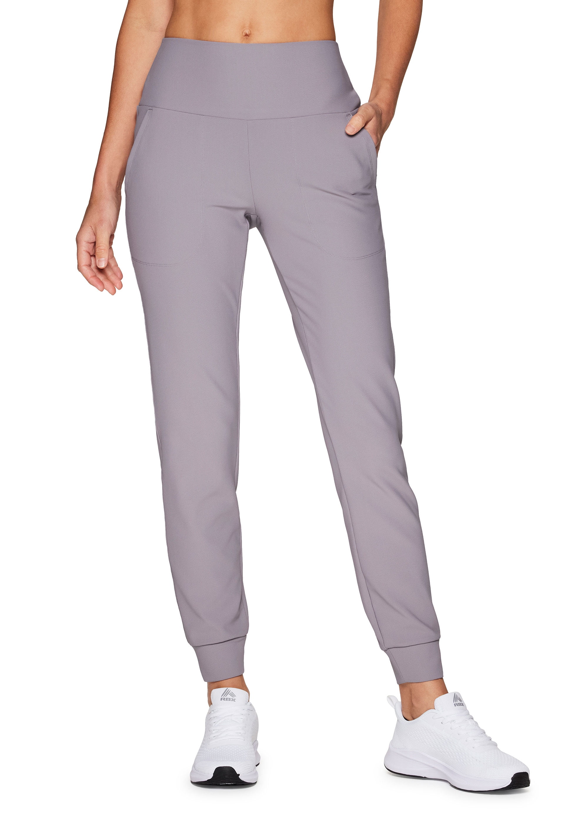RBX Active Women's Ottoman Ribbed Lightweight Jogger Pants with Pockets - Walmart.com