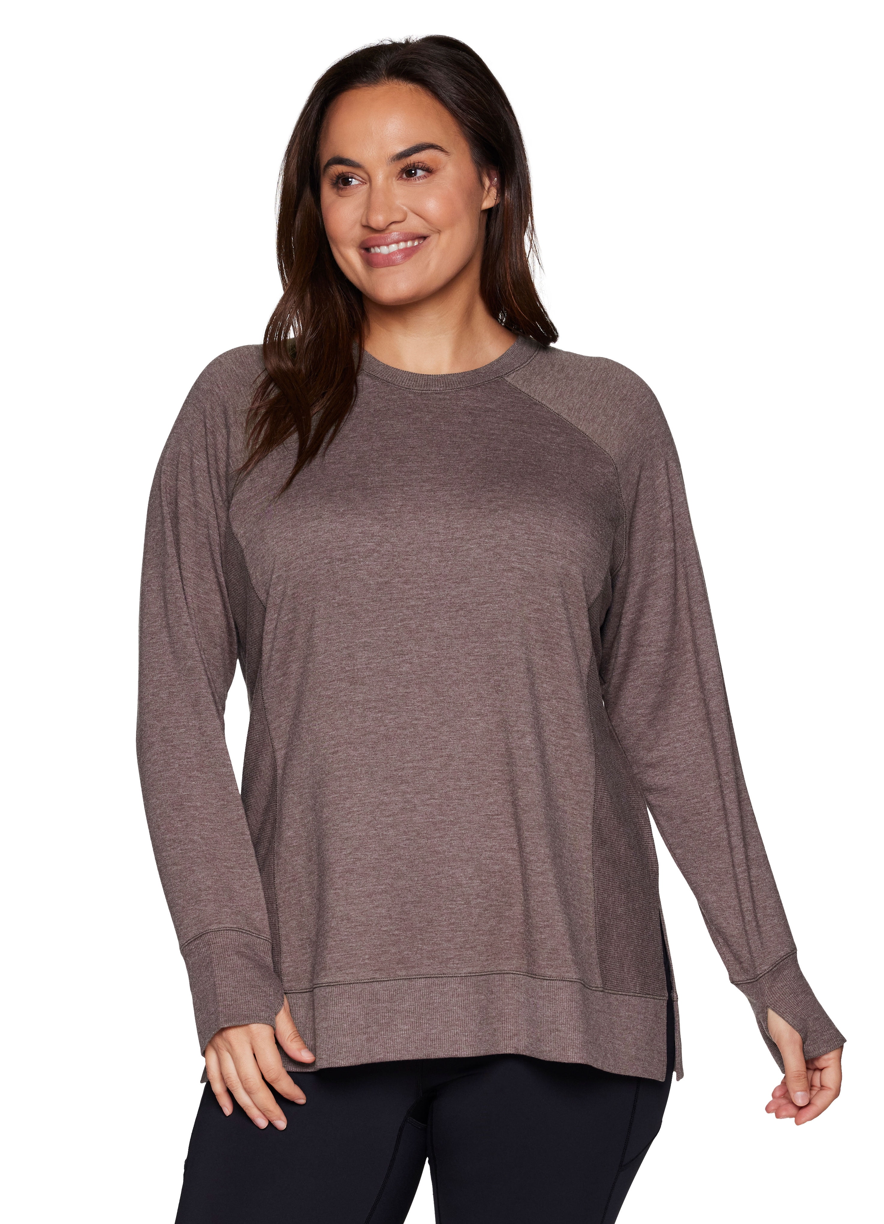 RBX Active Women's Plus Size Lightweight French Terry Pullover Tunic ...