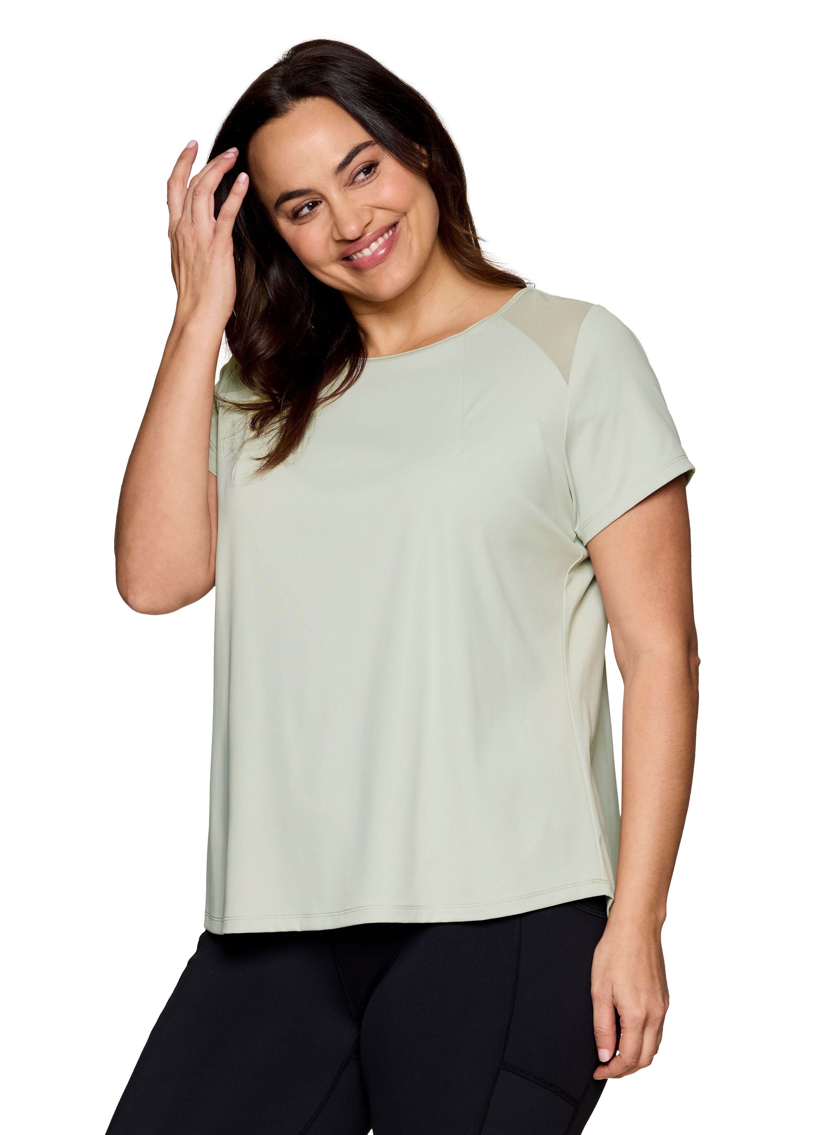 RBX Active Women's Plus Size Quick Dry Short Sleeve Workout Top with ...