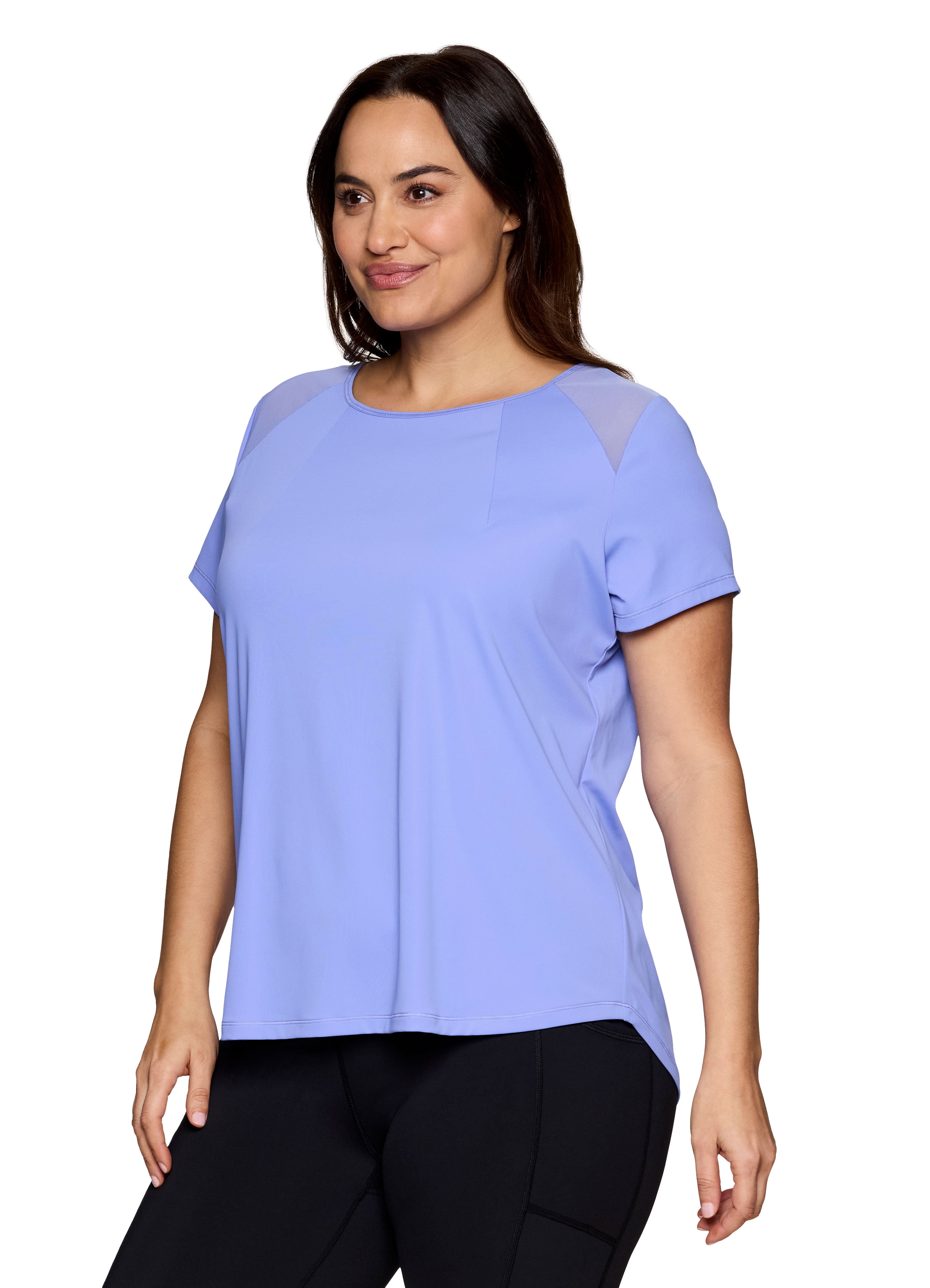 RBX Active Women's Plus Size Quick Dry Short Sleeve Workout Top with ...