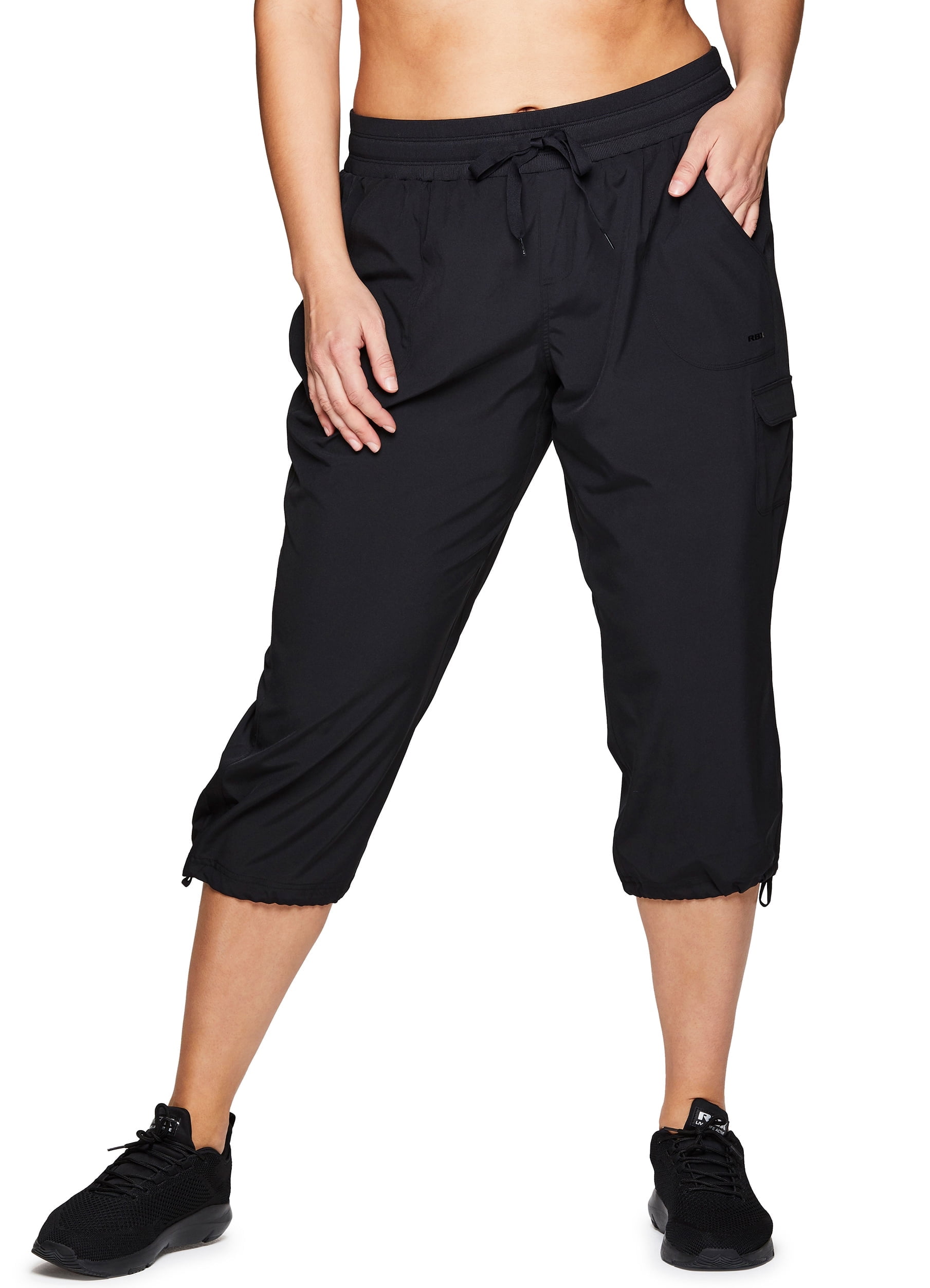 RBX Active Women's Plus Size Lightweight Woven Workout Capri Pant with ...