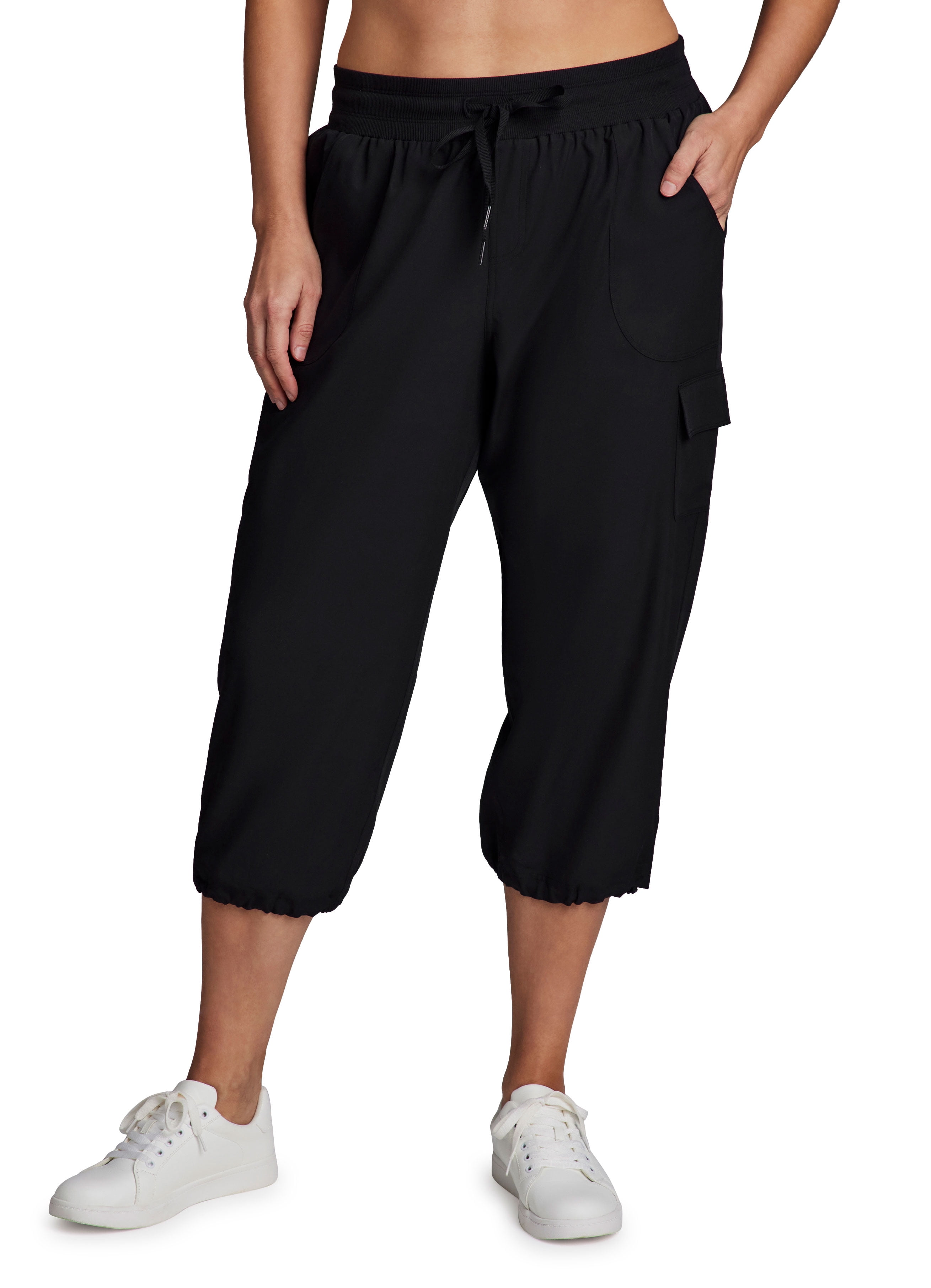 RBX Active Women's Plus Size Lightweight Woven Workout Capri Pant with ...