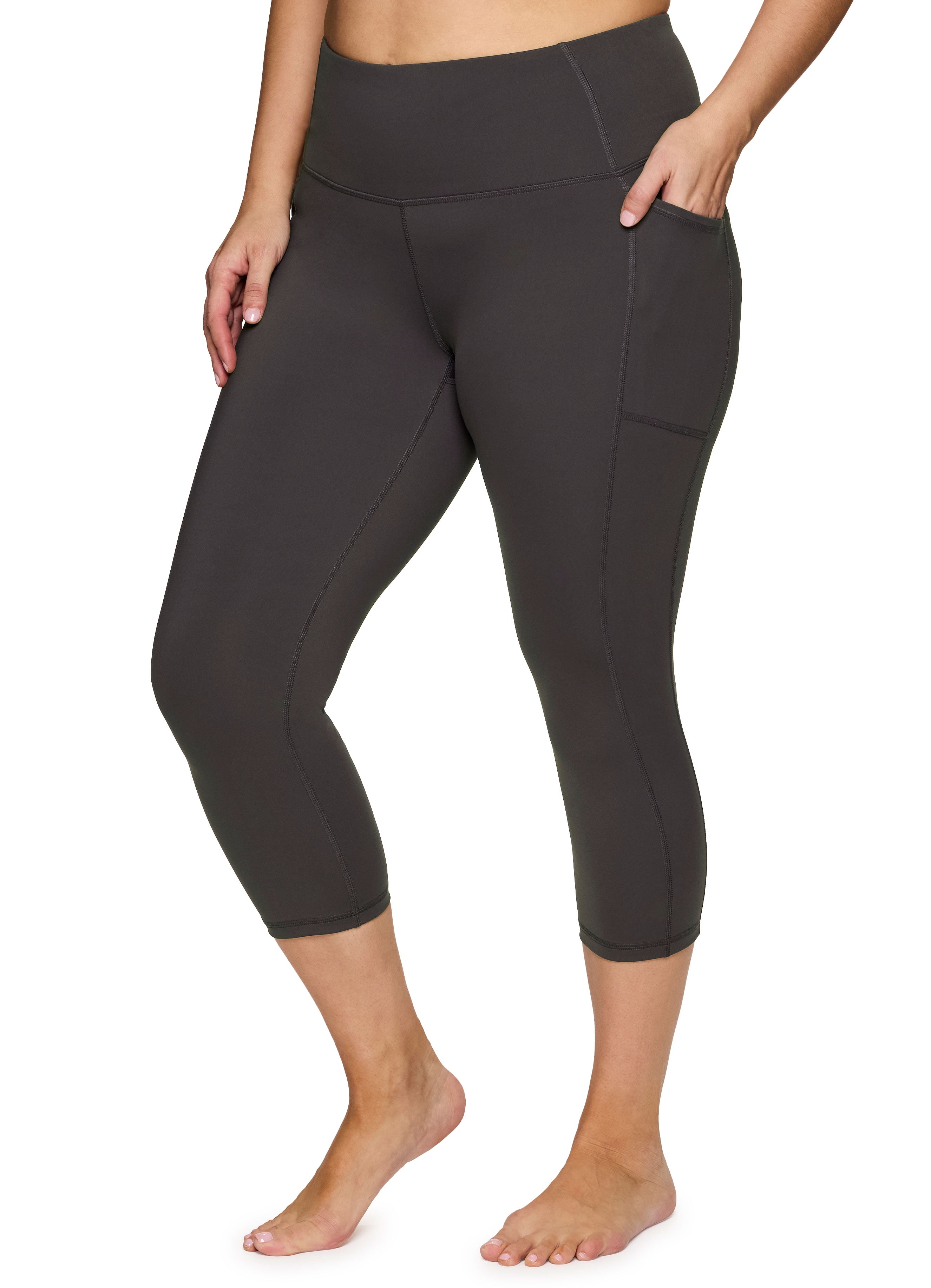RBX Active Women's Plus Size Squat Proof Capri Legging With Pockets ...