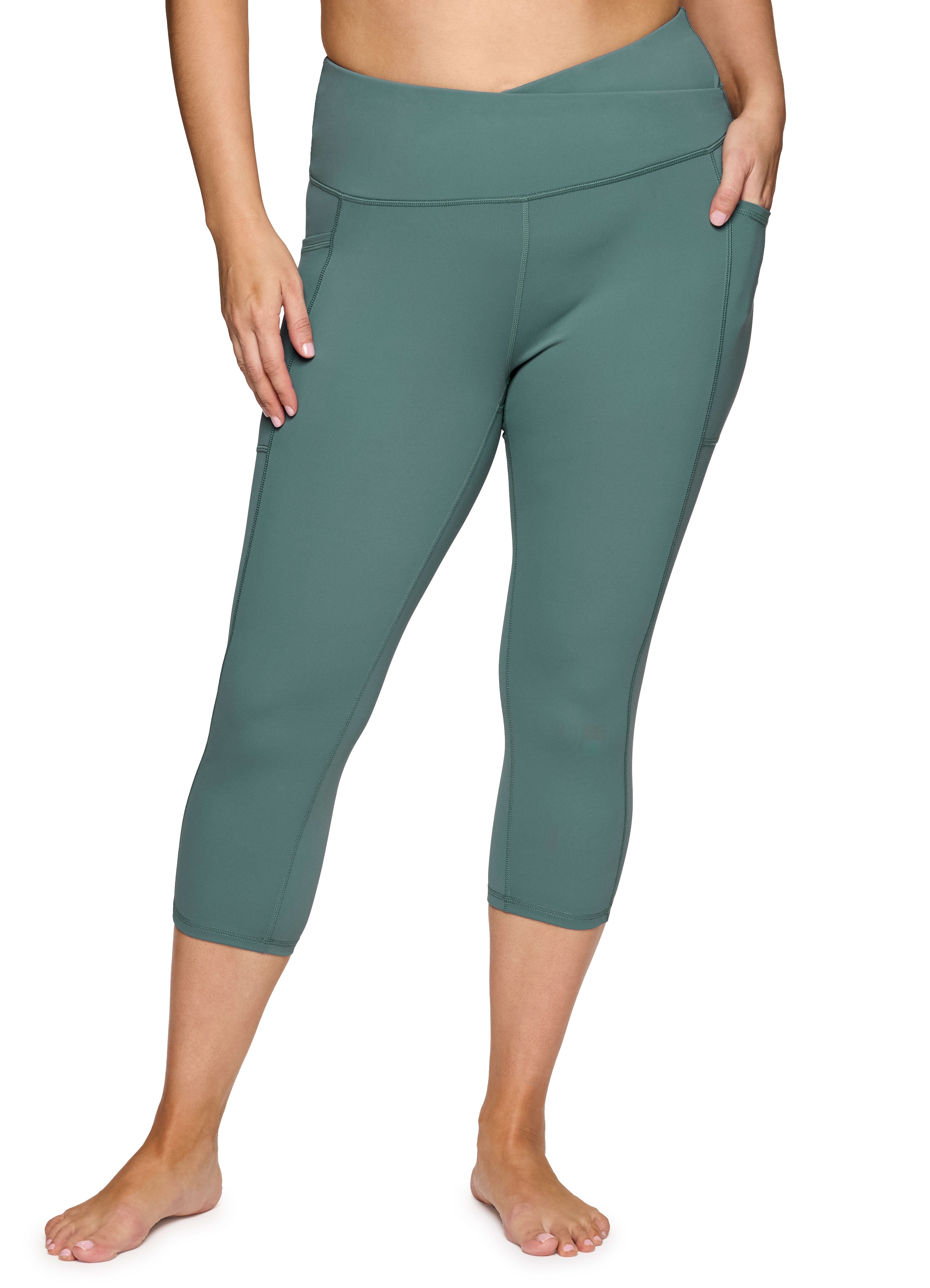 RBX Active Women's Plus Size Squat Proof Capri Legging with Crossover ...