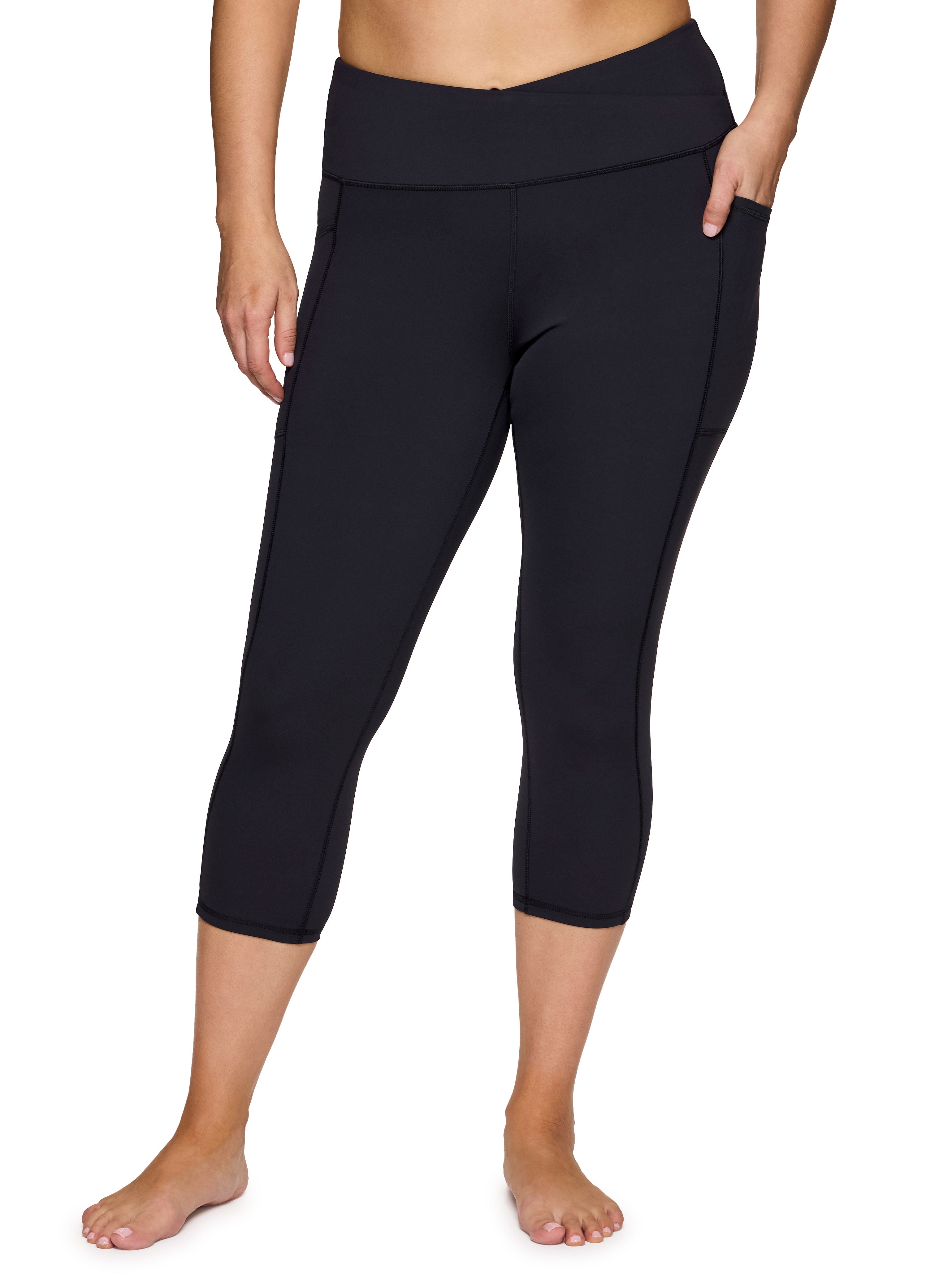RBX Active Women's Plus Size Squat Proof Capri Legging with Crossover ...