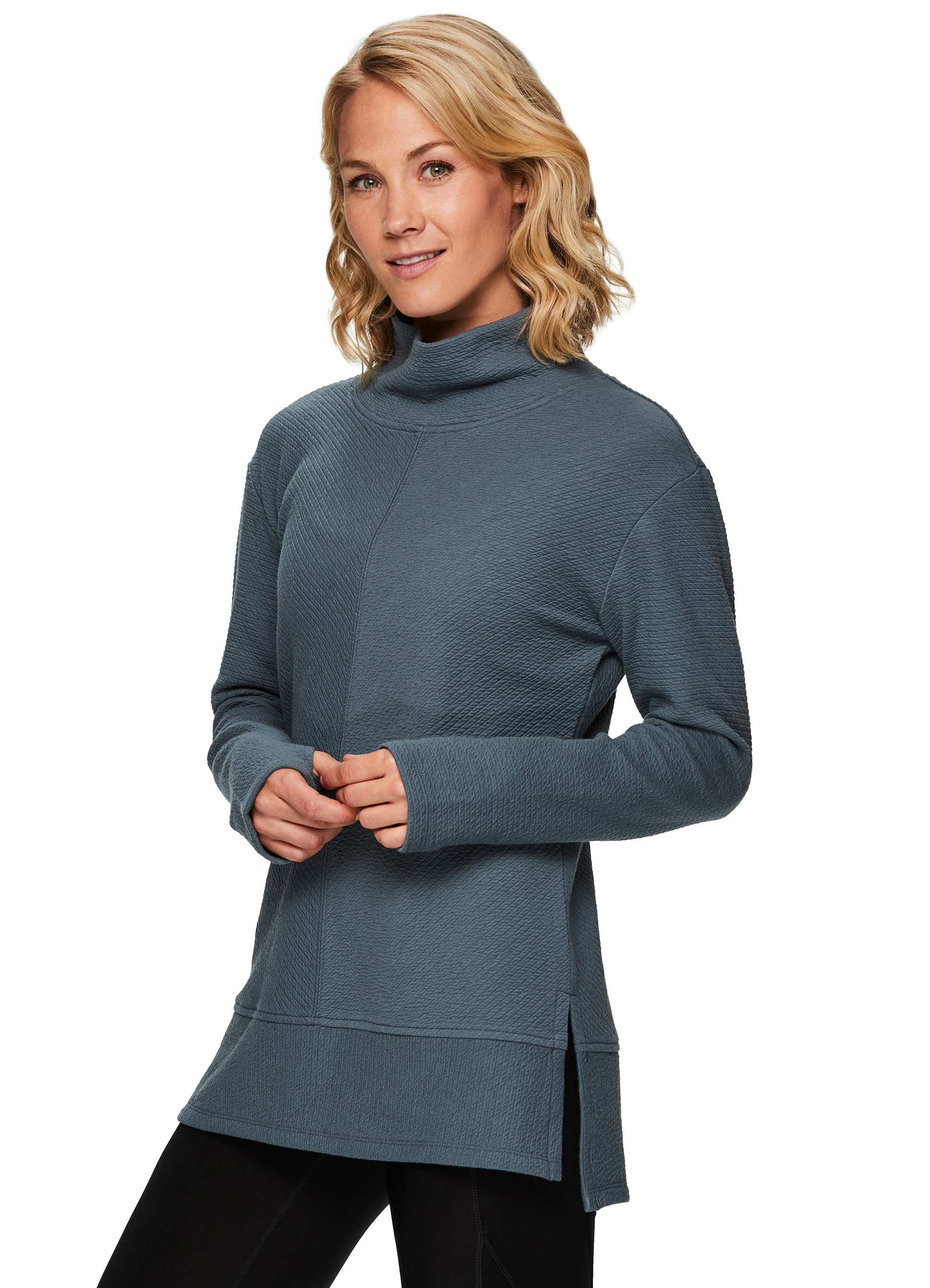 RBX Active Women's Quilted Cowl Neck Pullover Tunic - Walmart.com
