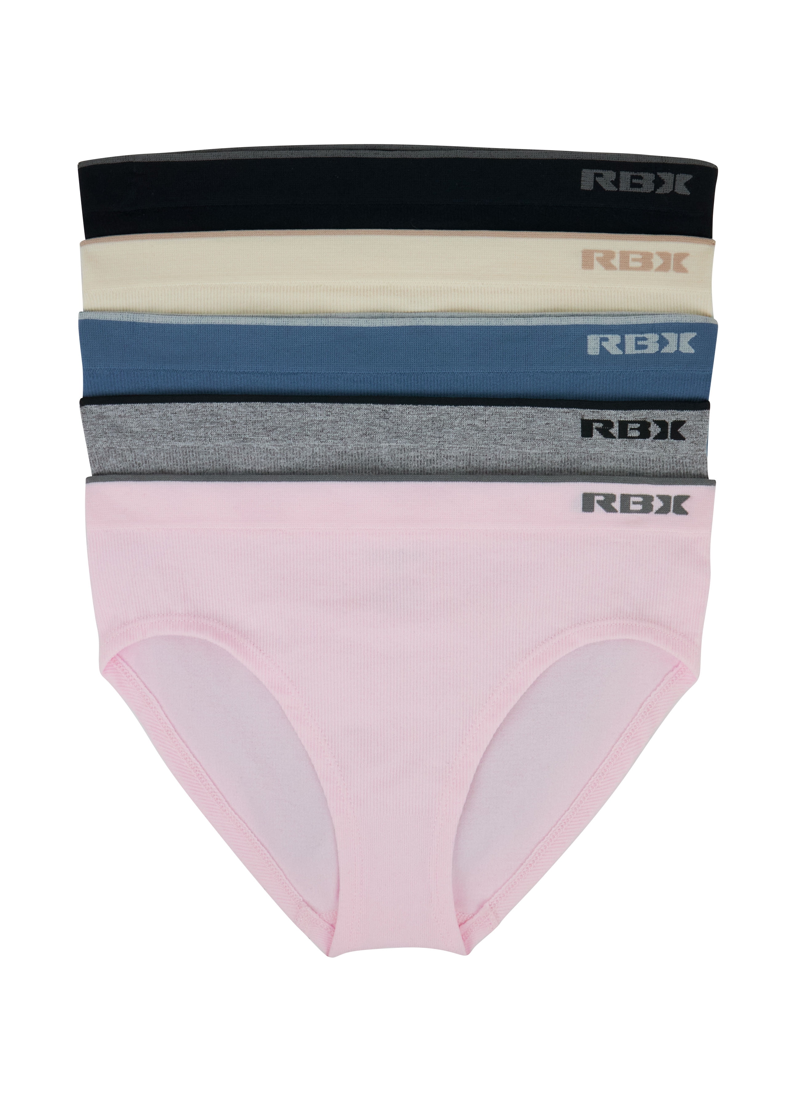 RBX Active Women's Ribbed Bikini Brief Underwear 5-Pack - Walmart.com