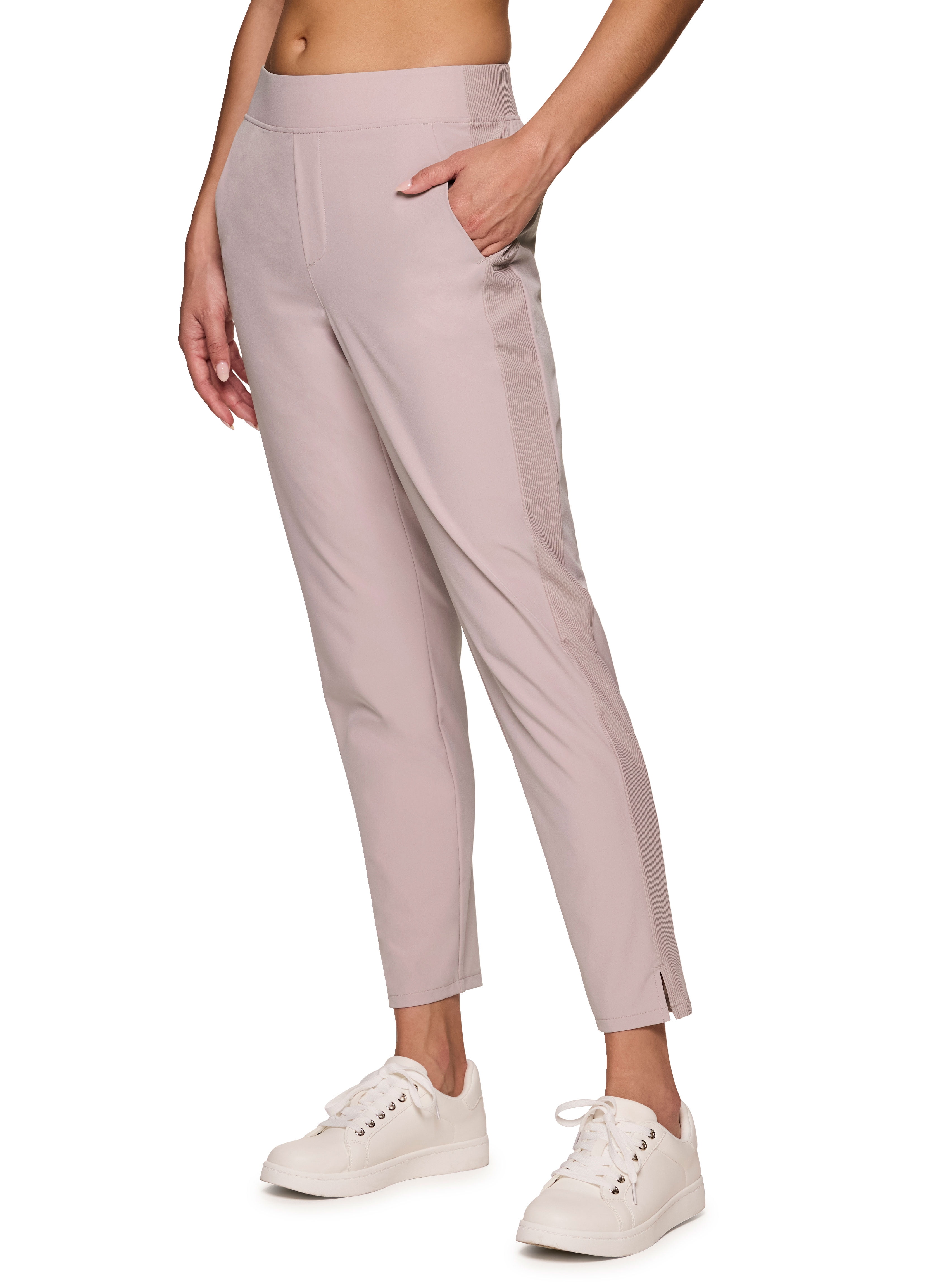 RBX Active Women's Ribbed Side Woven Ankle Pant With Pockets - Walmart.com