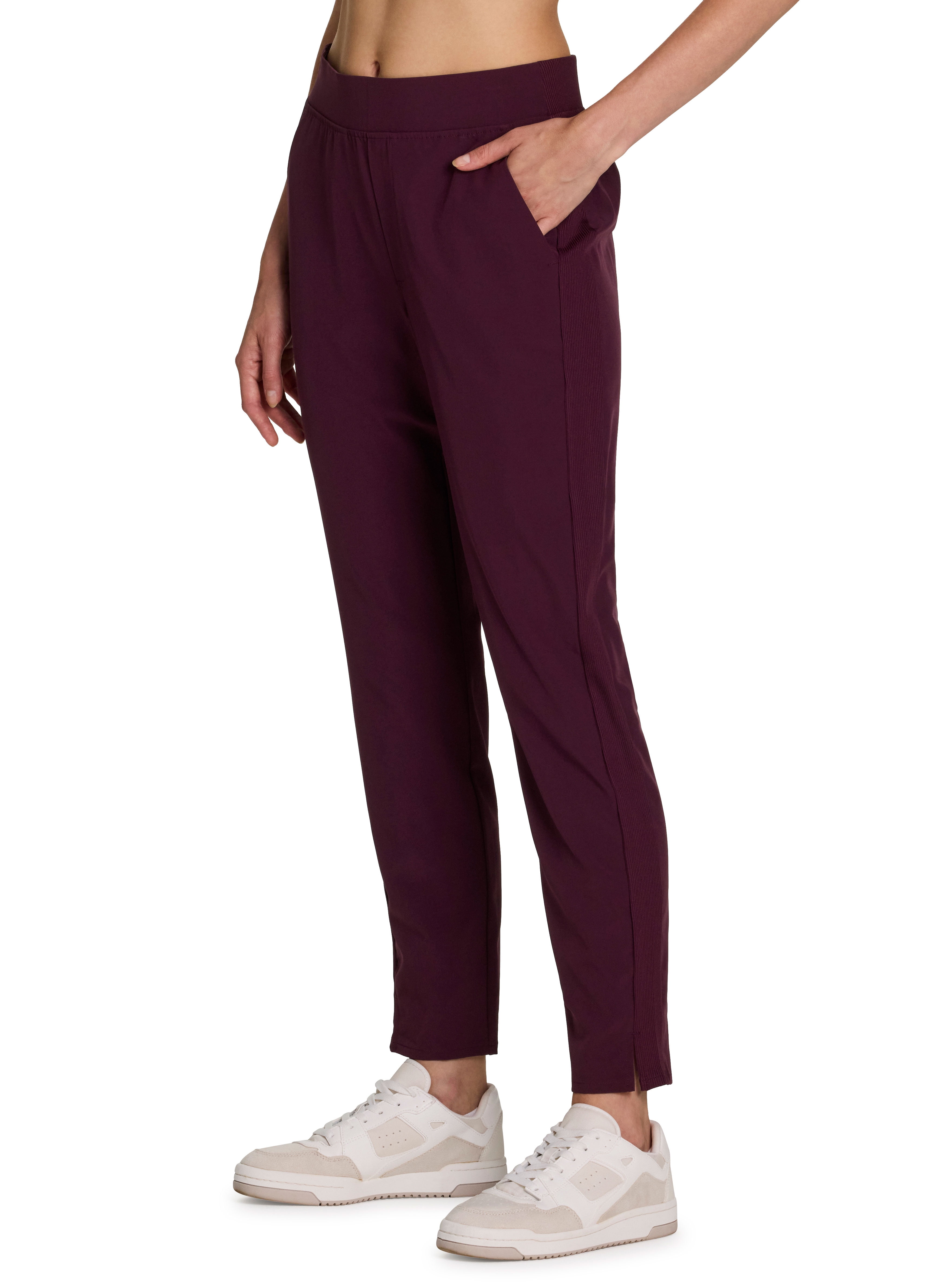 RBX Active Women's Ribbed Side Woven Ankle Pant With Pockets - Walmart.com