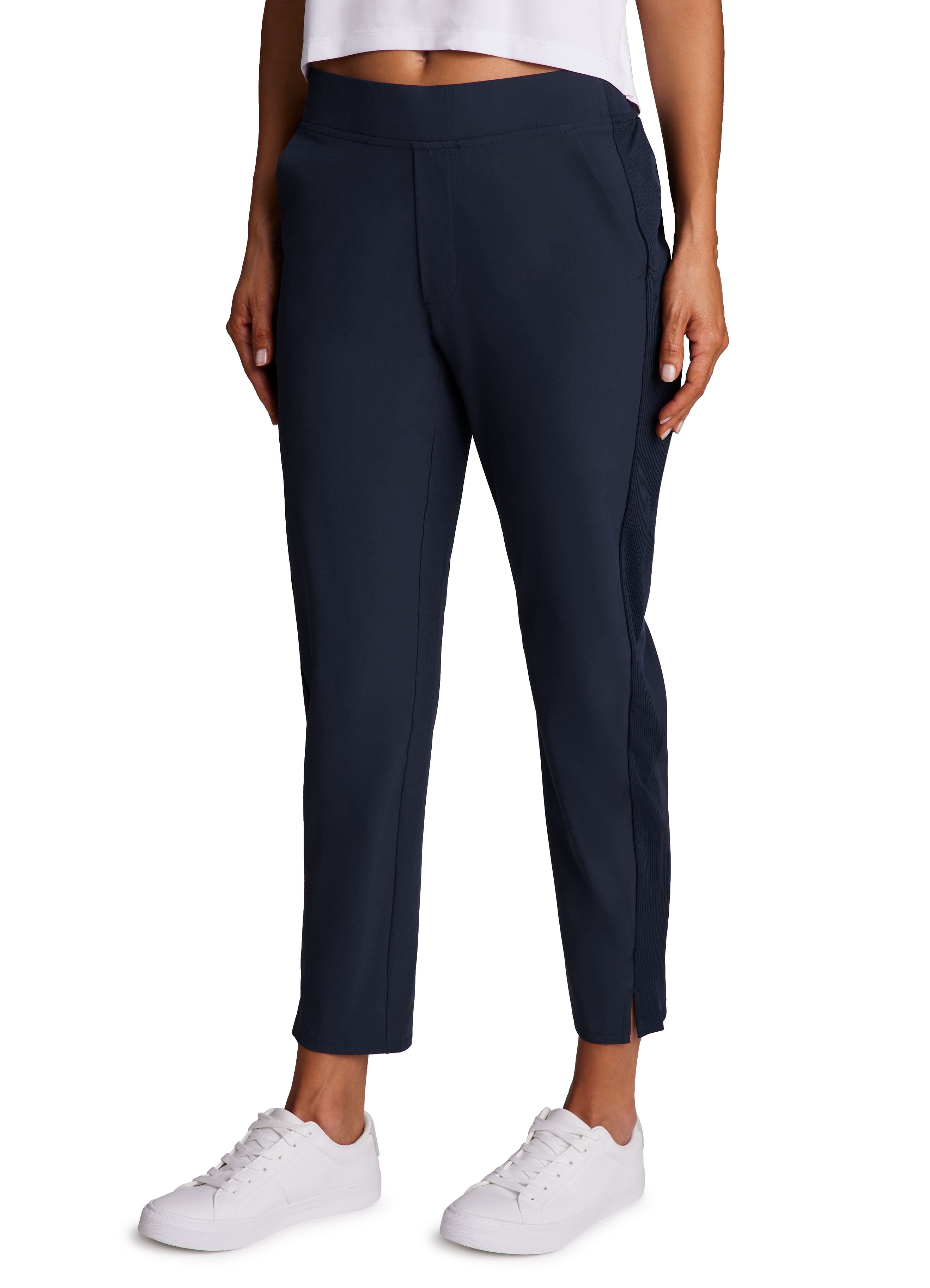 RBX Active Women's Ribbed Side Woven Ankle Pant With Pockets - Walmart.com