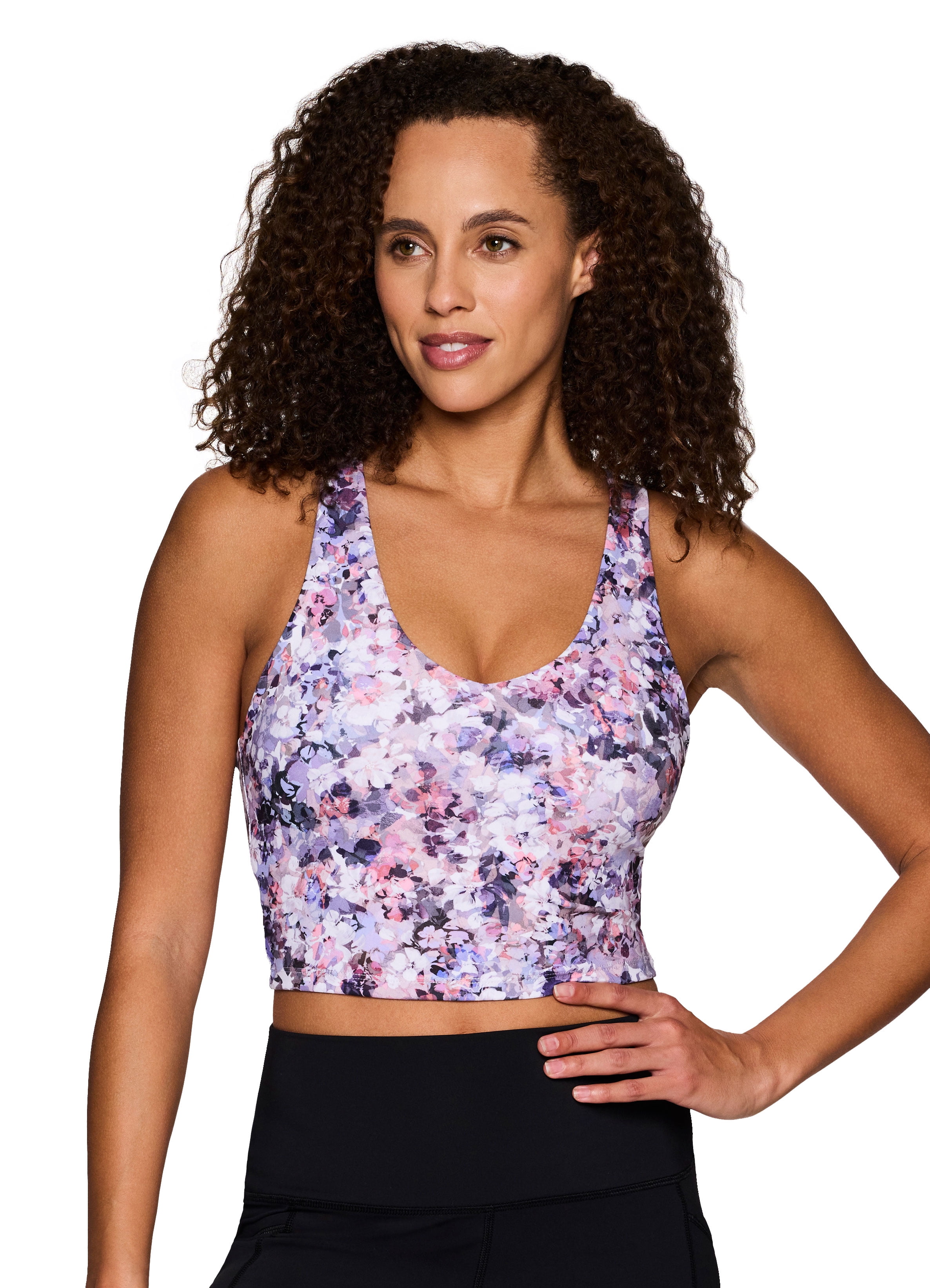 RBX Active Women's Ultra Soft Ditsy Watercolor Floral Bra Tank Top ...