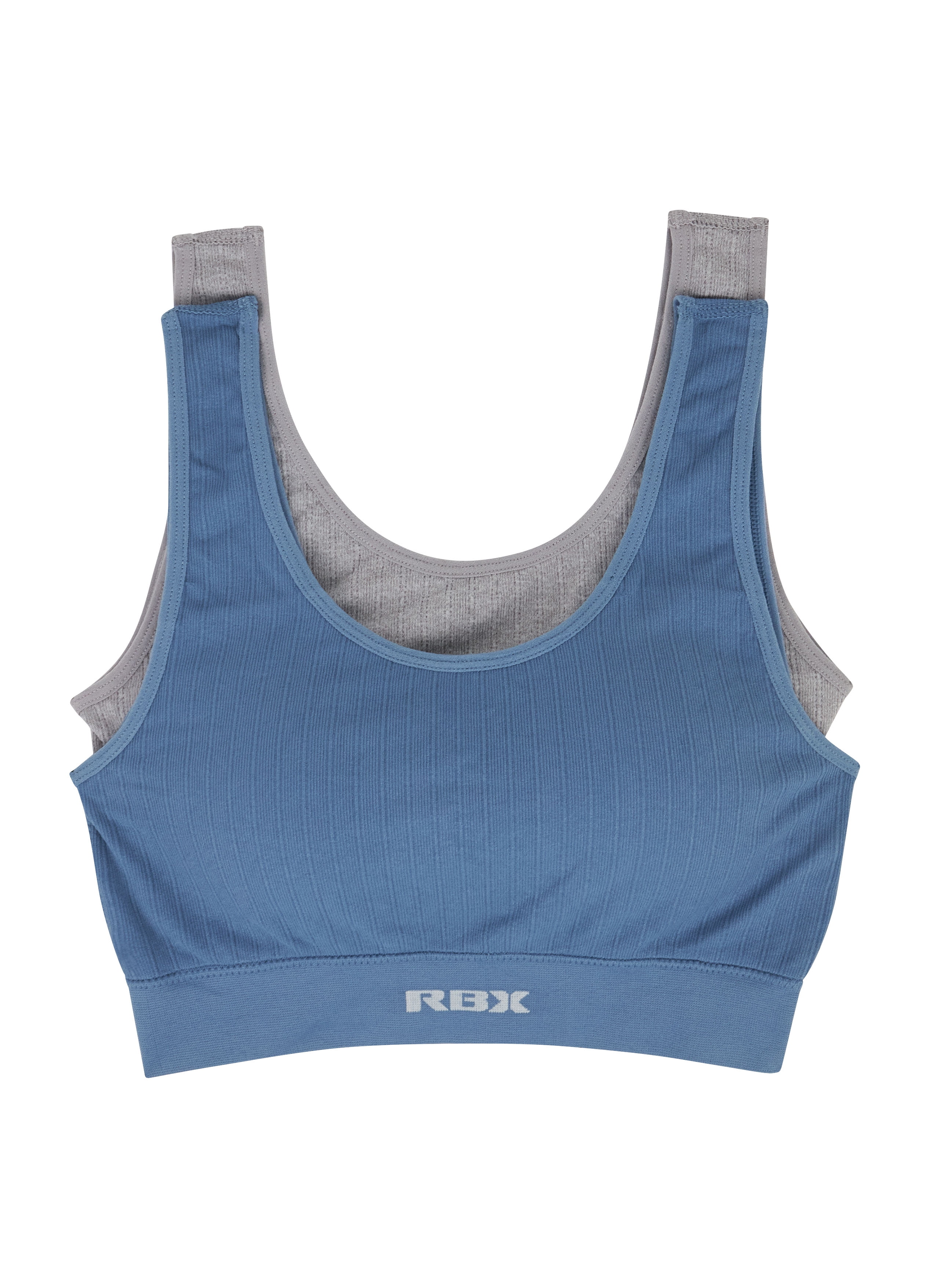 RBX Active Women's Variegated Rib Everyday Lounge Bralette 2-Pack ...