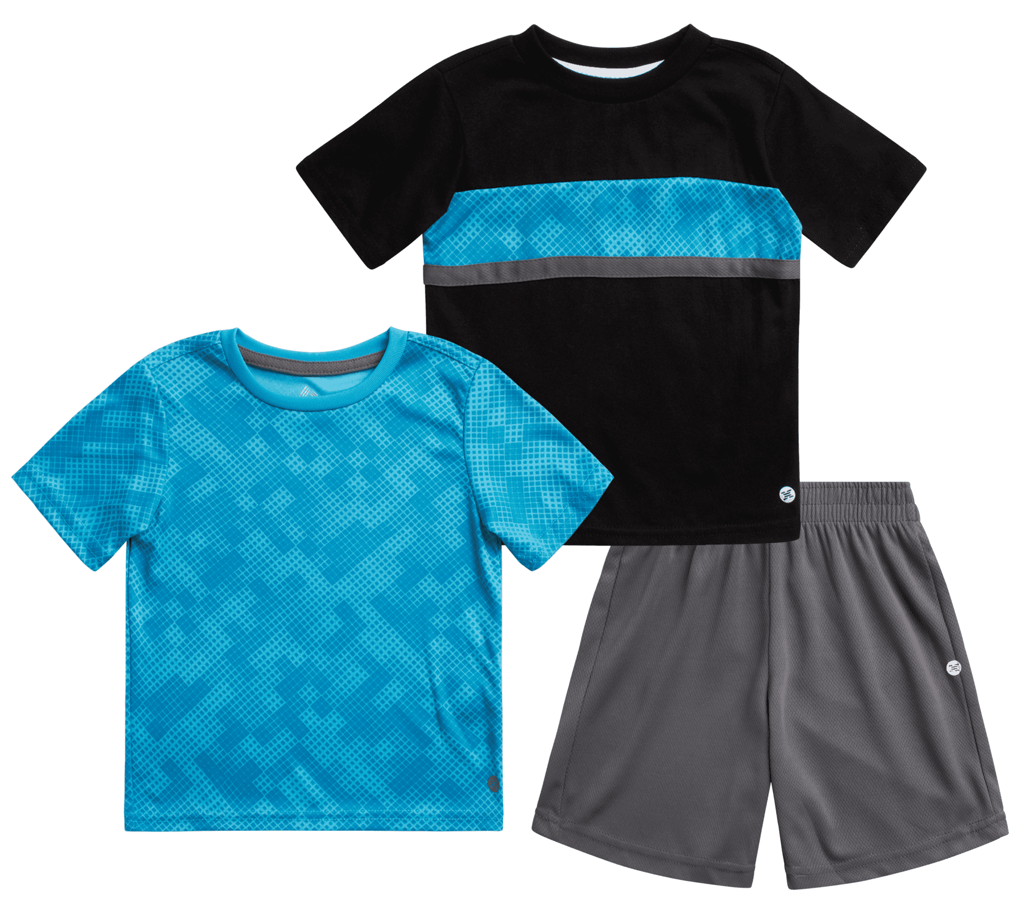 RBX Baby Boys' 3-Piece Active Shorts Set - Short Sleeve Performance T ...