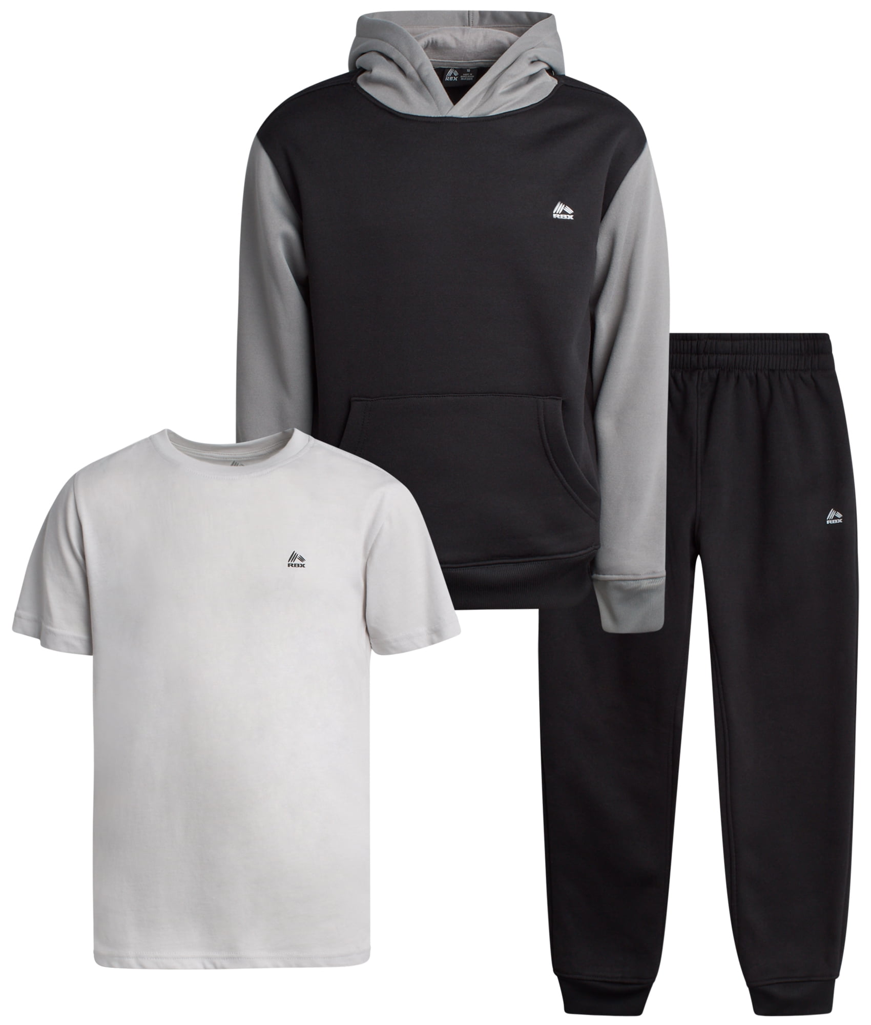 RBX Boys' Active Jogger Set - 3 Piece Performance Fleece Sweatshirt ...