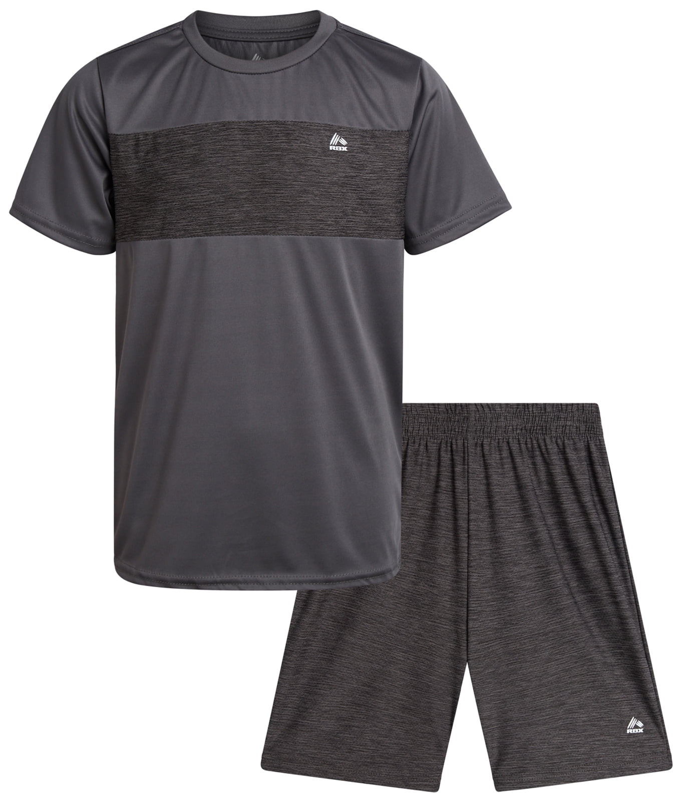 RBX Boys' Active Shorts Set - 2 Piece Performance T-Shirt and Gym ...