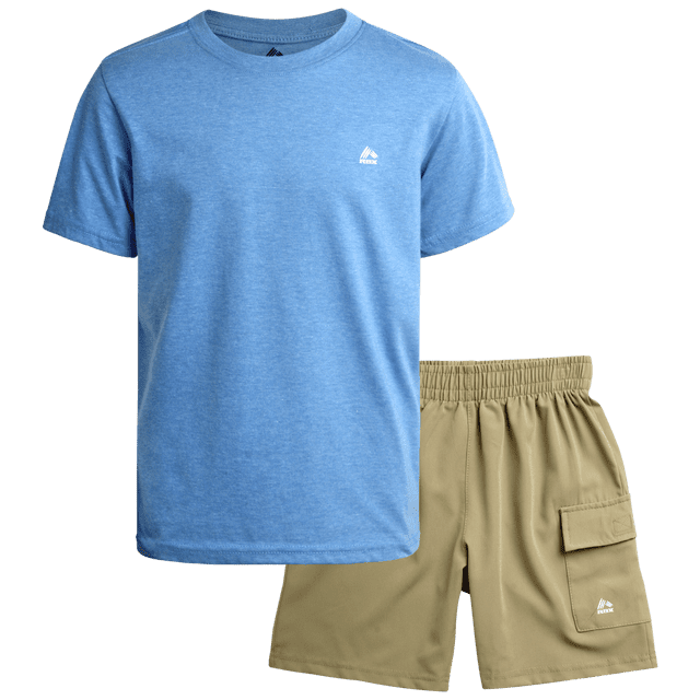 RBX Boys' Active Shorts Set - 2 Piece Short Sleeve T-Shirt and Tech ...