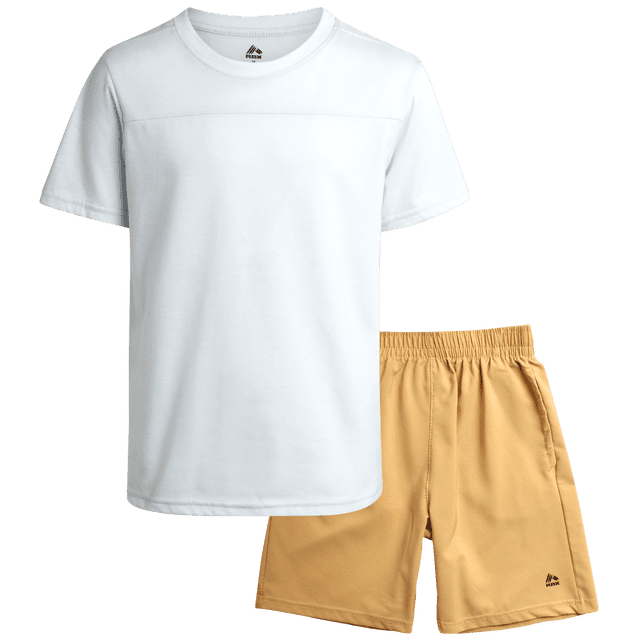 RBX Boys' Active Shorts Set - 2 Piece Short Sleeve T-Shirt and Tech ...