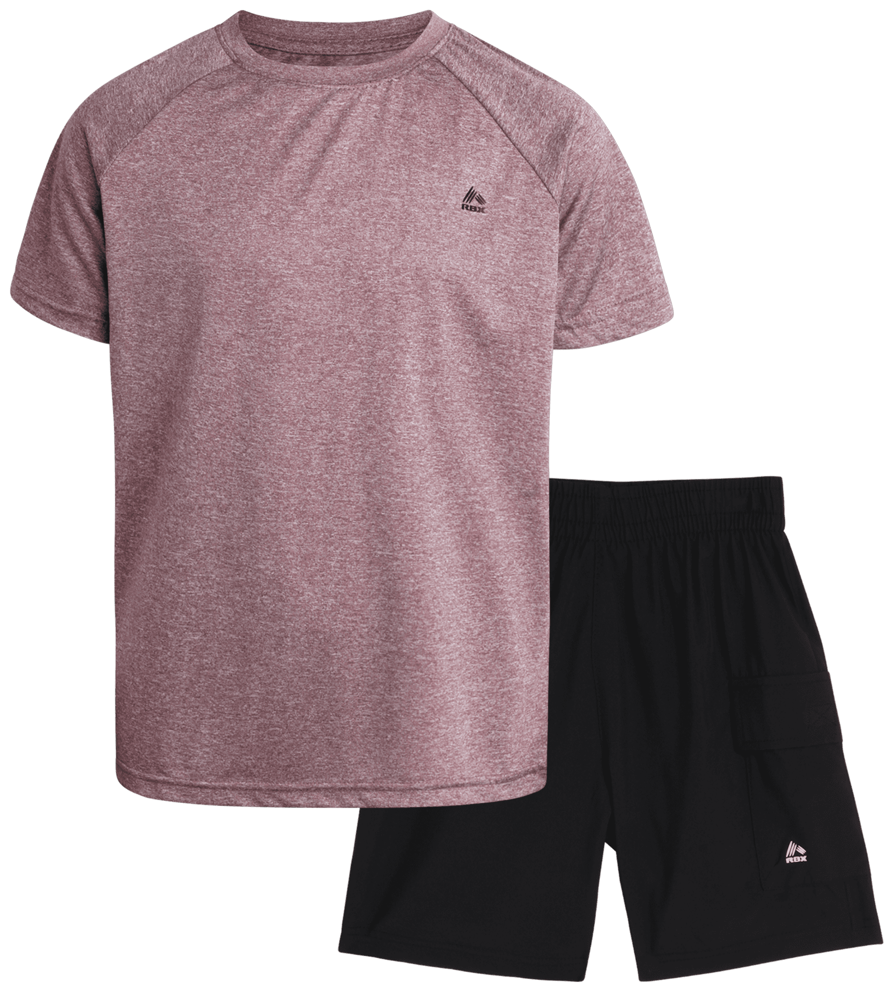 RBX Boys' Active Shorts Set - 2 Piece Short Sleeve T-Shirt and Woven ...