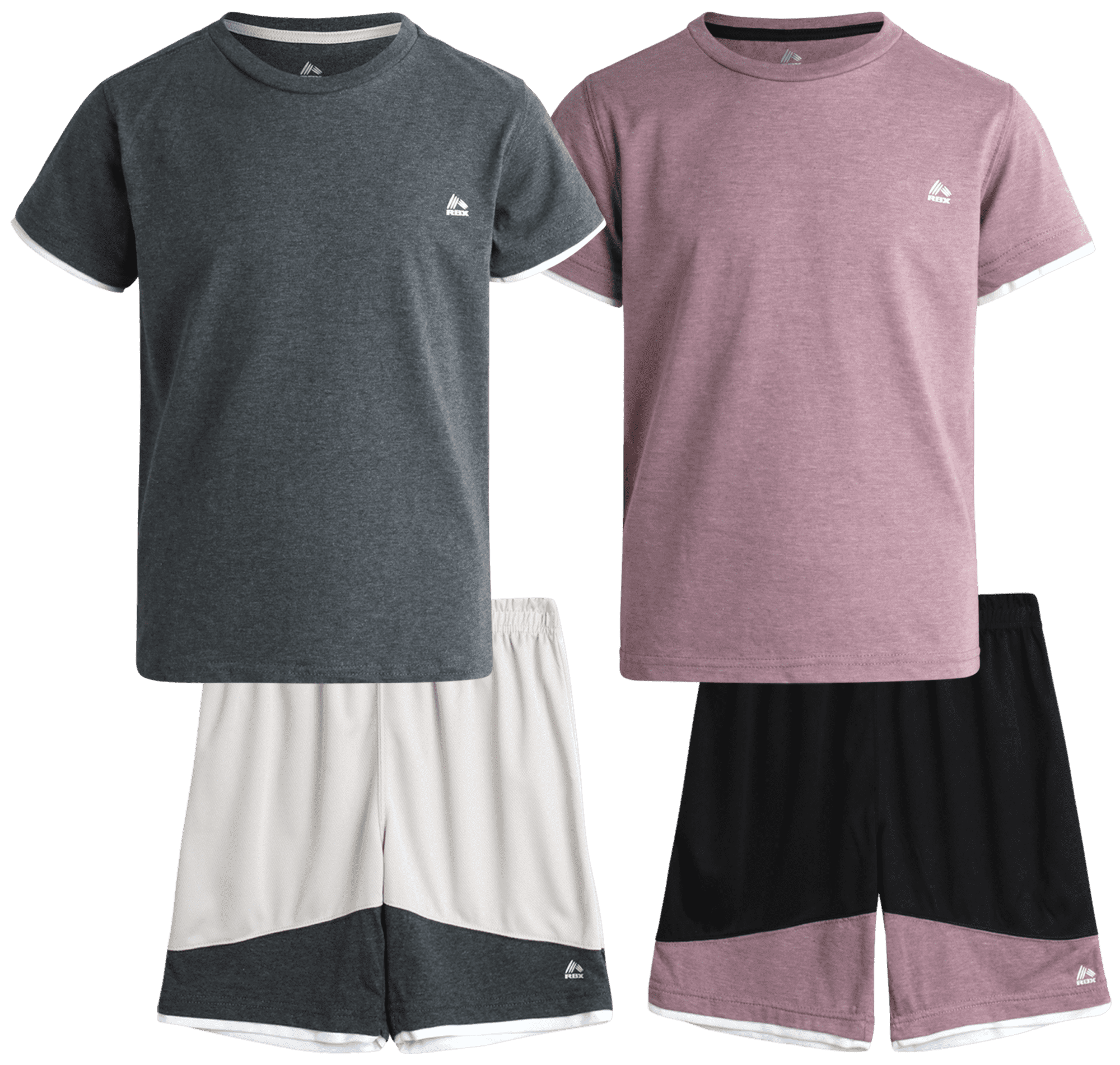 RBX Boys' Active Shorts Set - 4 Piece Performance T-Shirt and Shorts ...