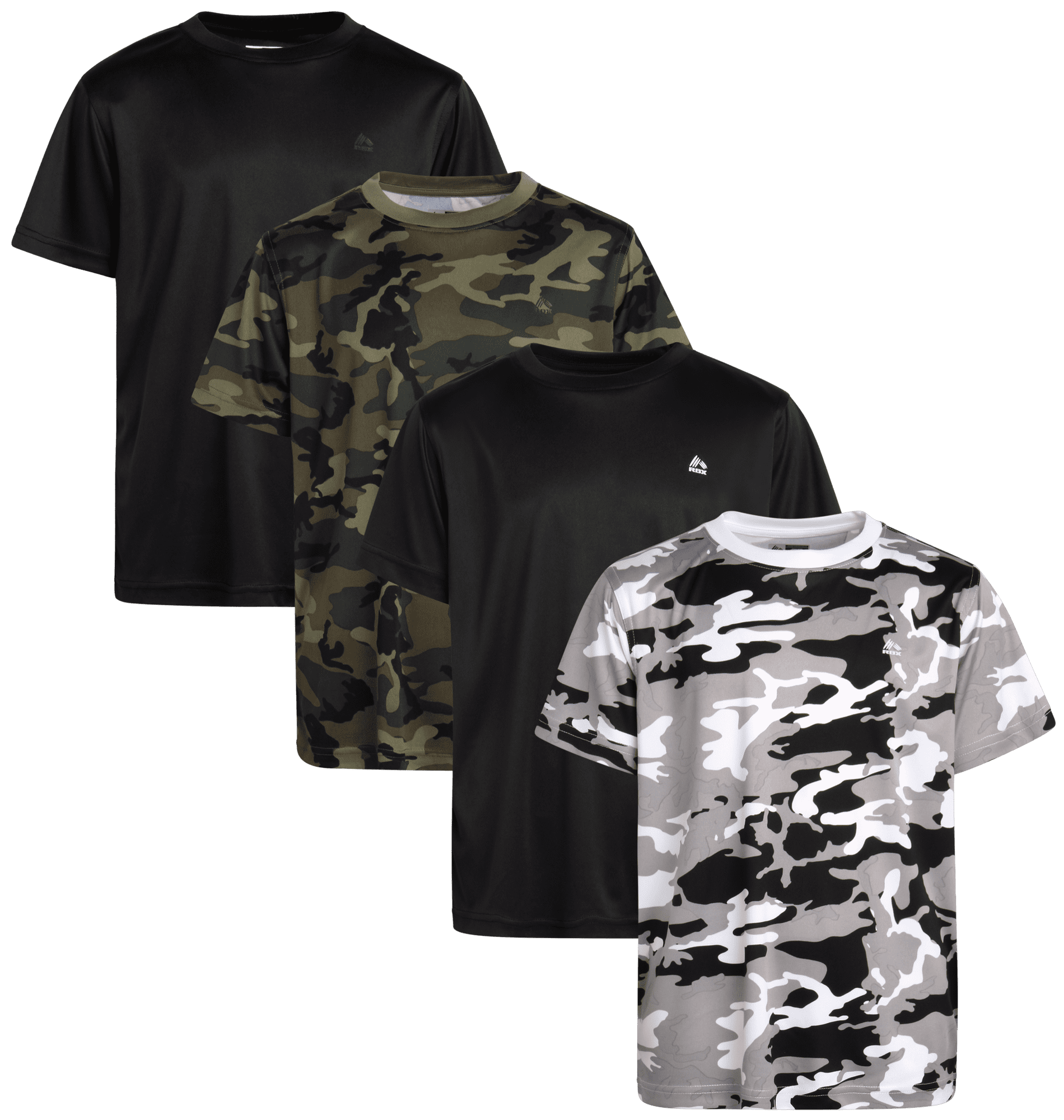 RBX Boys Active T-Shirts – 4 Pack Athletic Performance Short Sleeve ...