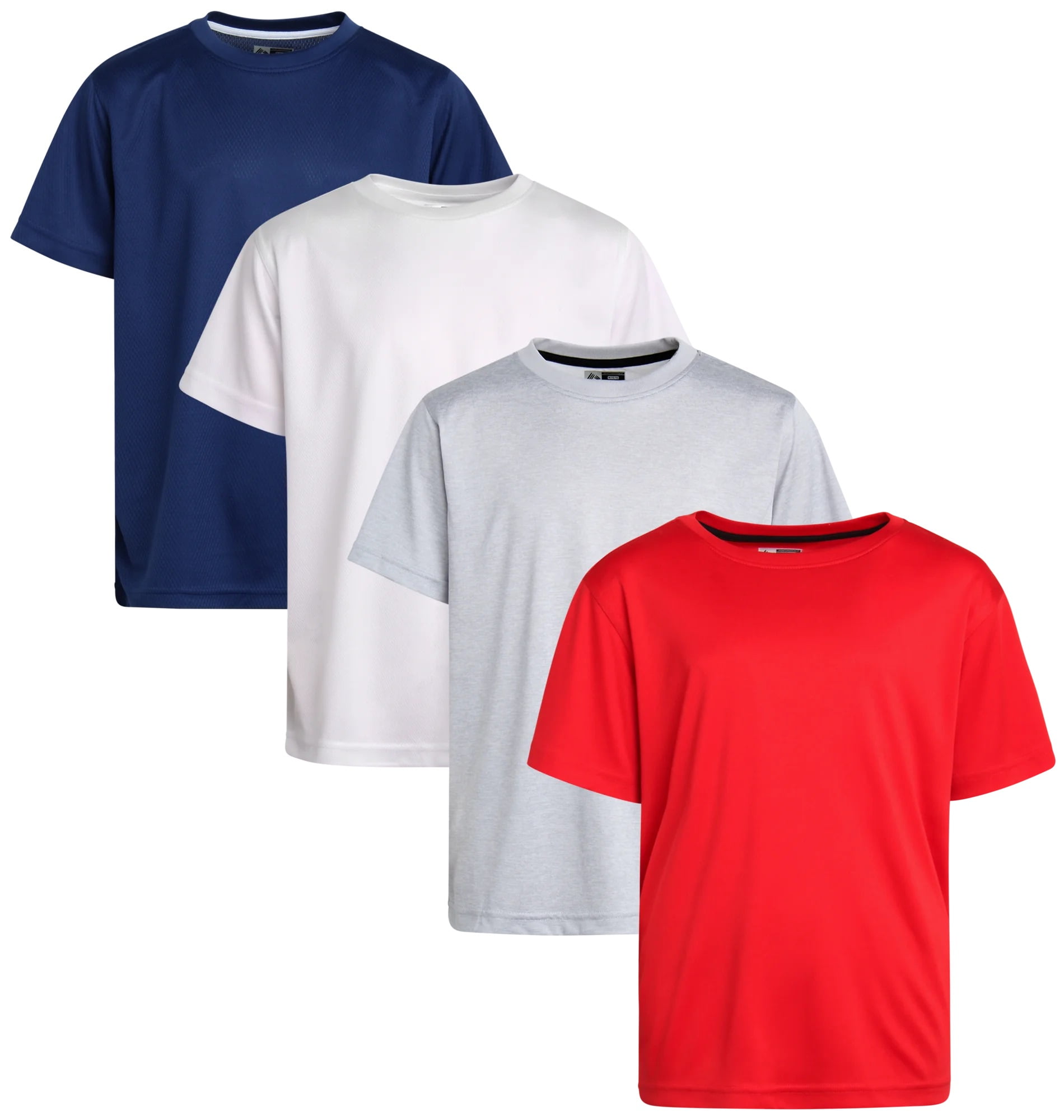 RBX Boys Active T-Shirts – 4 Pack Athletic Performance Short Sleeve ...