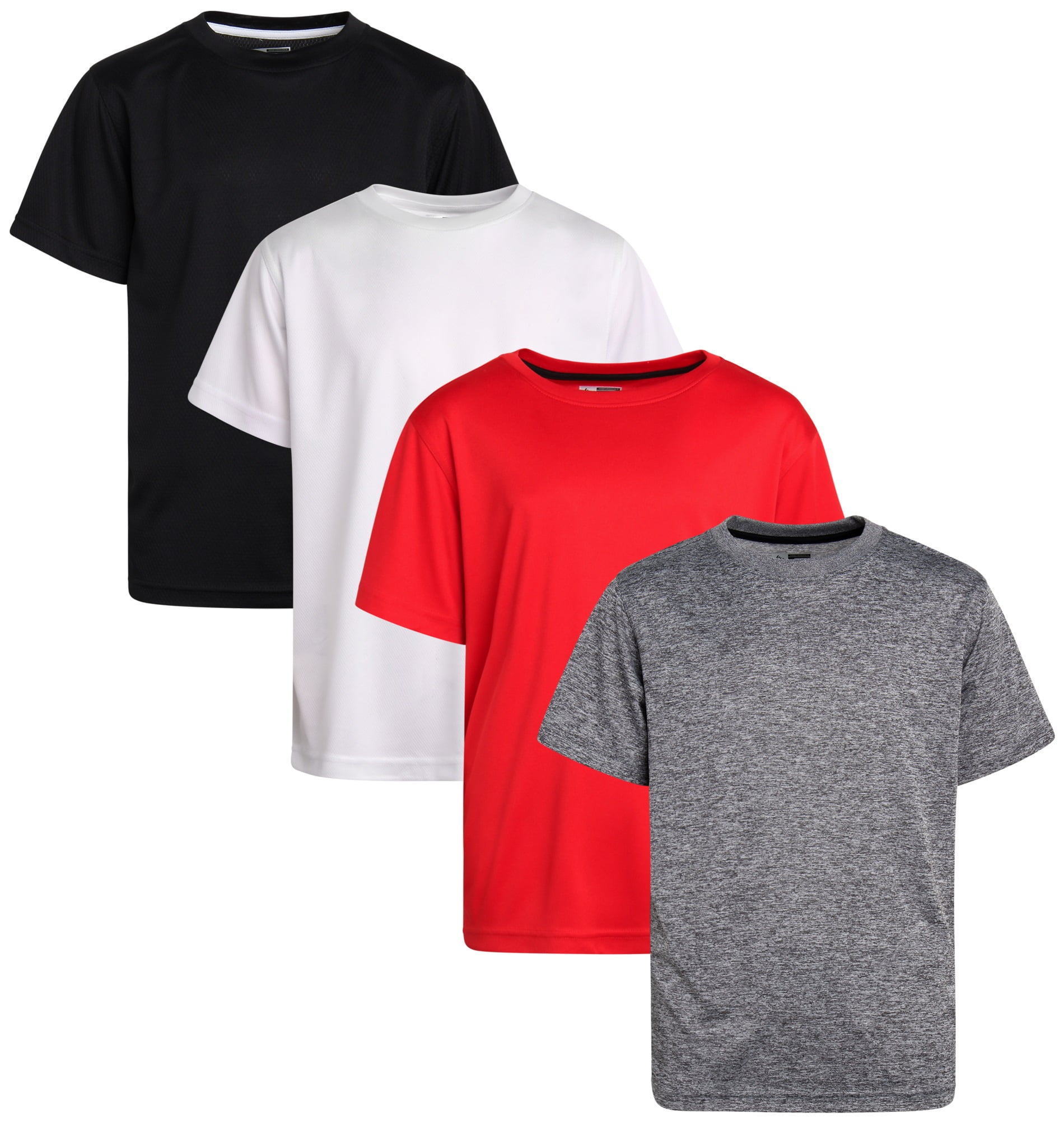 RBX Boys Active T-Shirts – 4 Pack Athletic Performance Short Sleeve ...