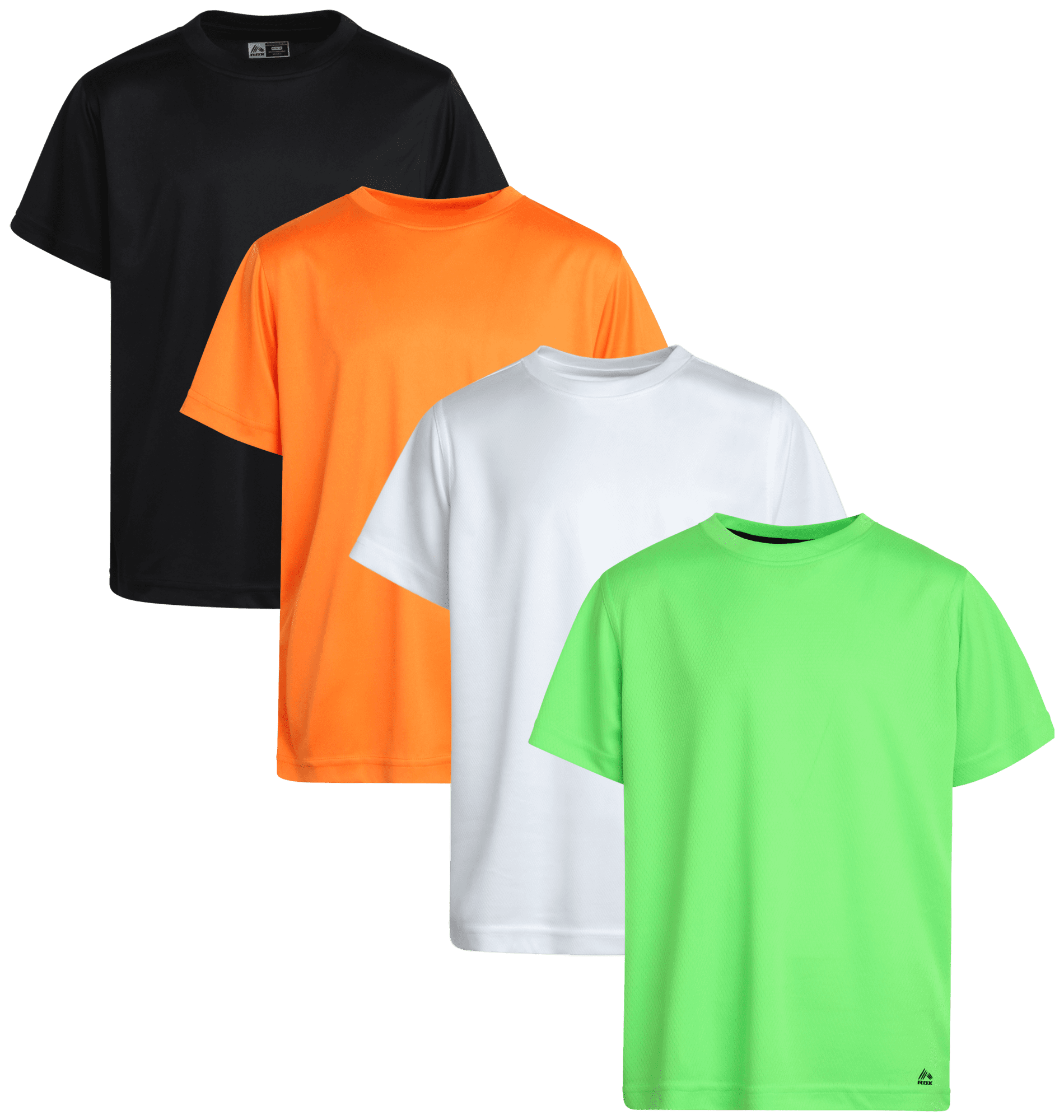 RBX Boys Active T-Shirts – 4 Pack Athletic Performance Short Sleeve ...