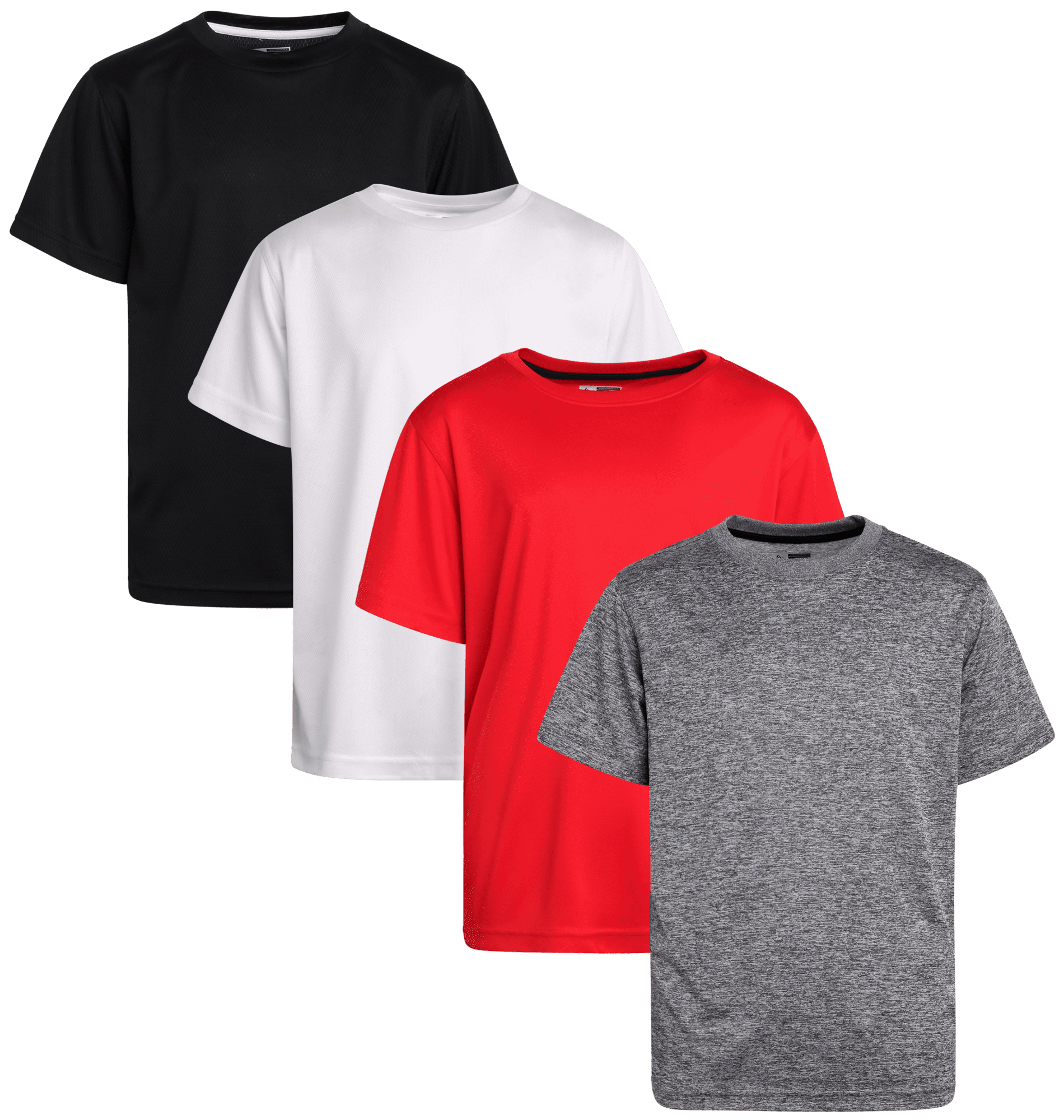 RBX Boys Active T-Shirts – 4 Pack Athletic Performance Short Sleeve ...