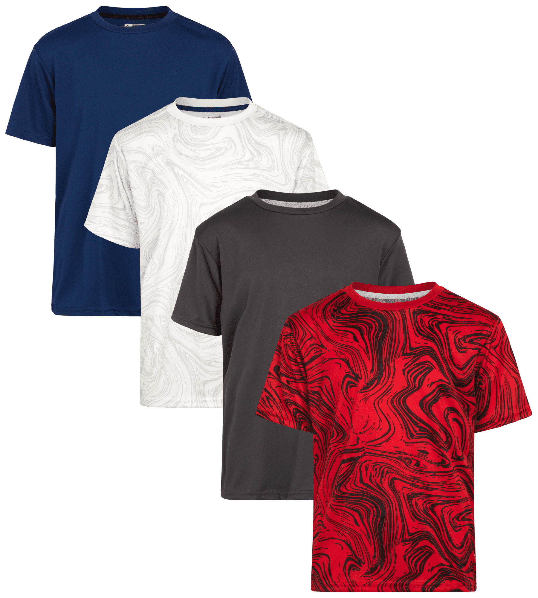 RBX Boys’ Active T-Shirts – 4 Pack Athletic Performance Short Sleeve ...