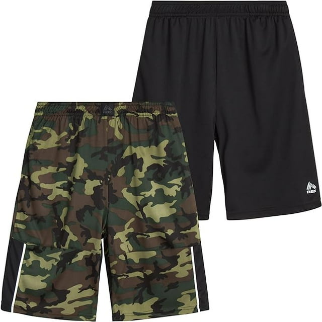 RBX Boys' Athletic Shorts - 2 Pack Athletic Performance Mesh Basketball ...