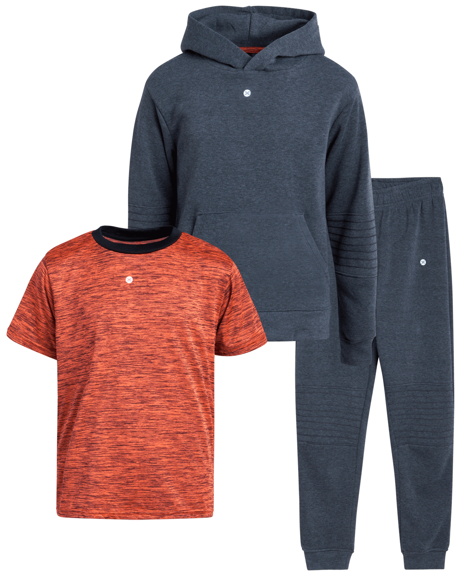RBX Boys' 3 Piece Jogging Suit Outfit - Short Sleeve T-Shirt, Fleece ...
