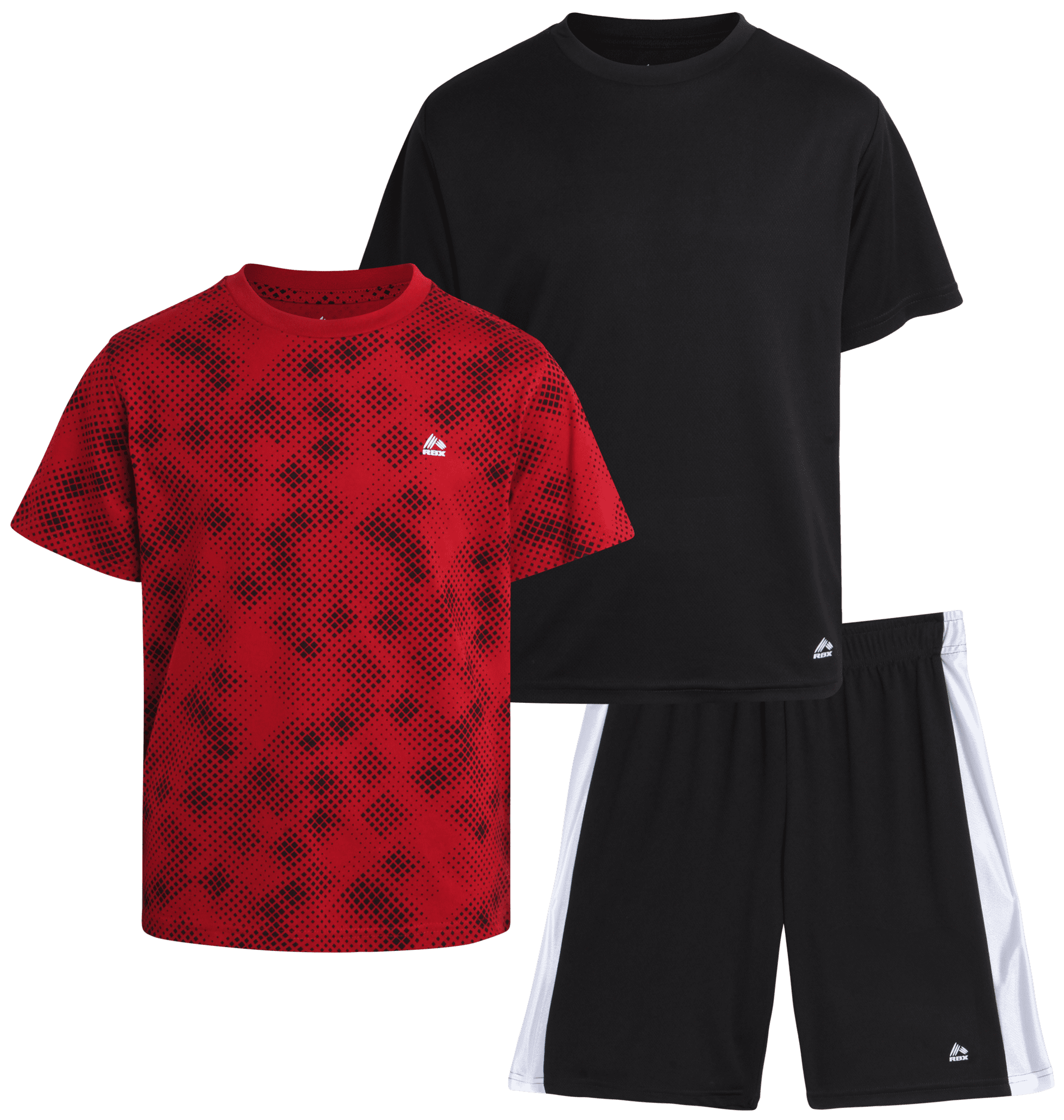 RBX Boys' Shorts Set - 3 Piece Short Sleeve Performance T-Shirt and ...