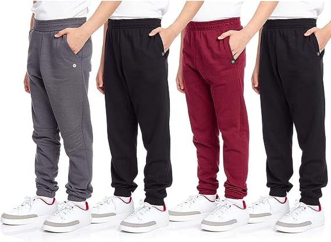 RBX Boys' Athletic Performance Sweatpants - 4 Pack Active Fleece ...