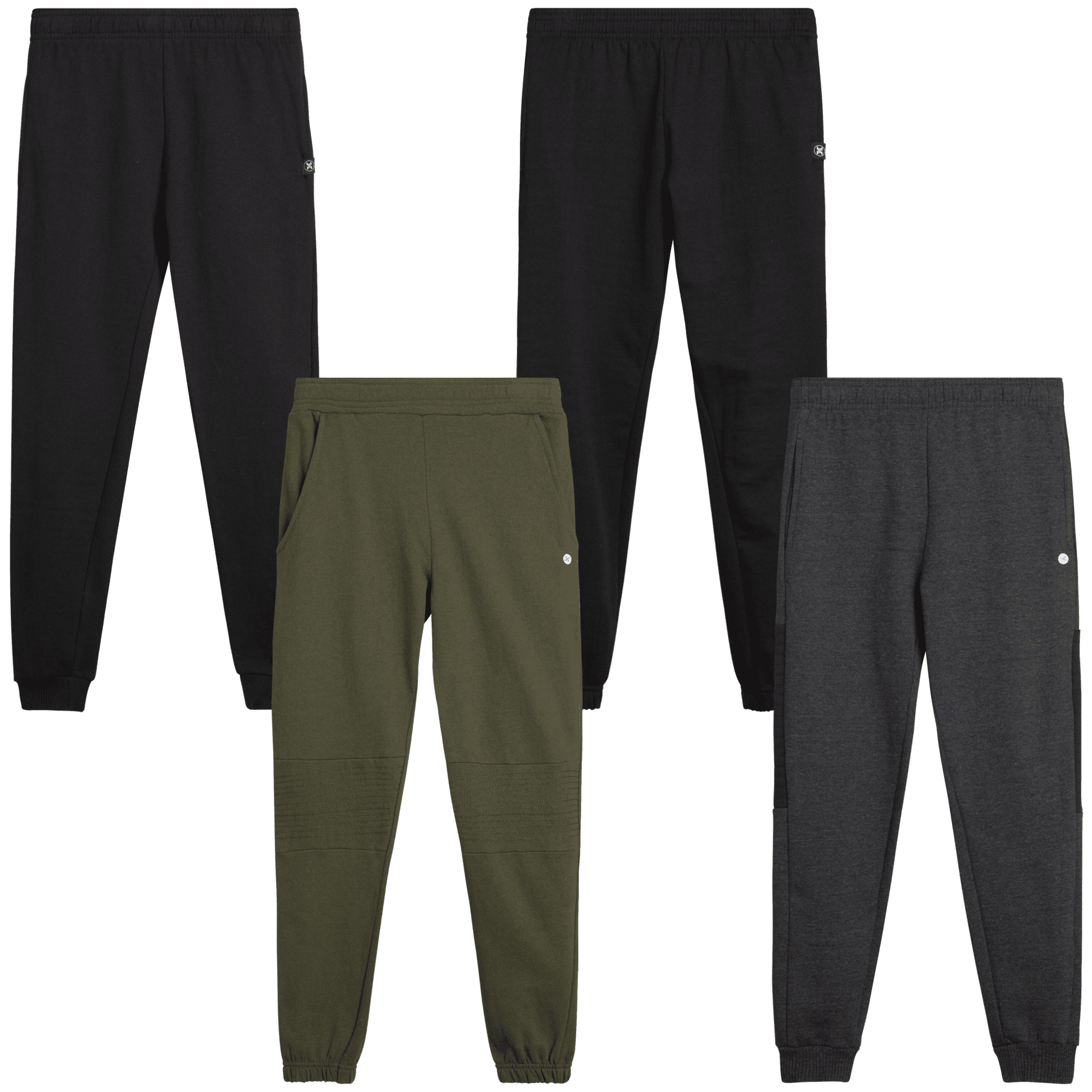 RBX Athletic Boys' 4 Pack Sweatpants, Active Fleece Jogging Pants with ...