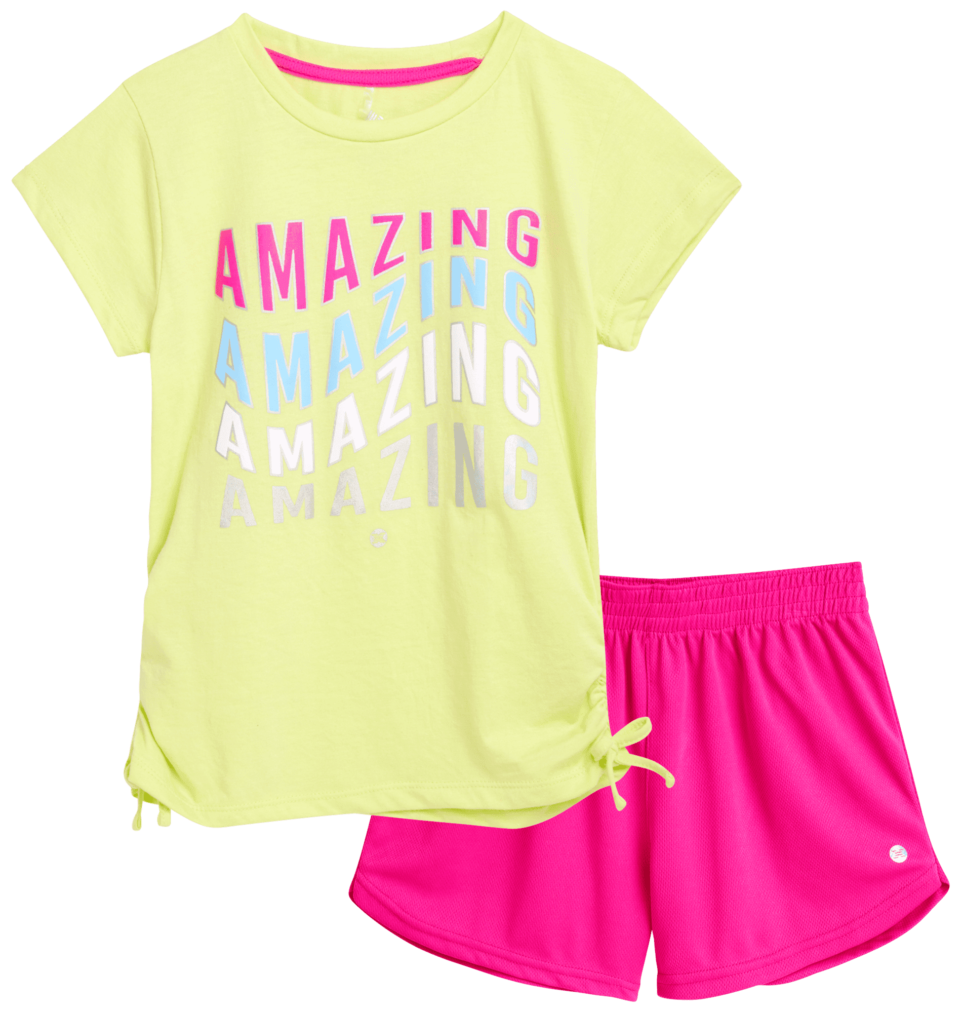 RBX Girls' Active Shorts Set - 2 Piece Short Sleeve T-Shirt and ...