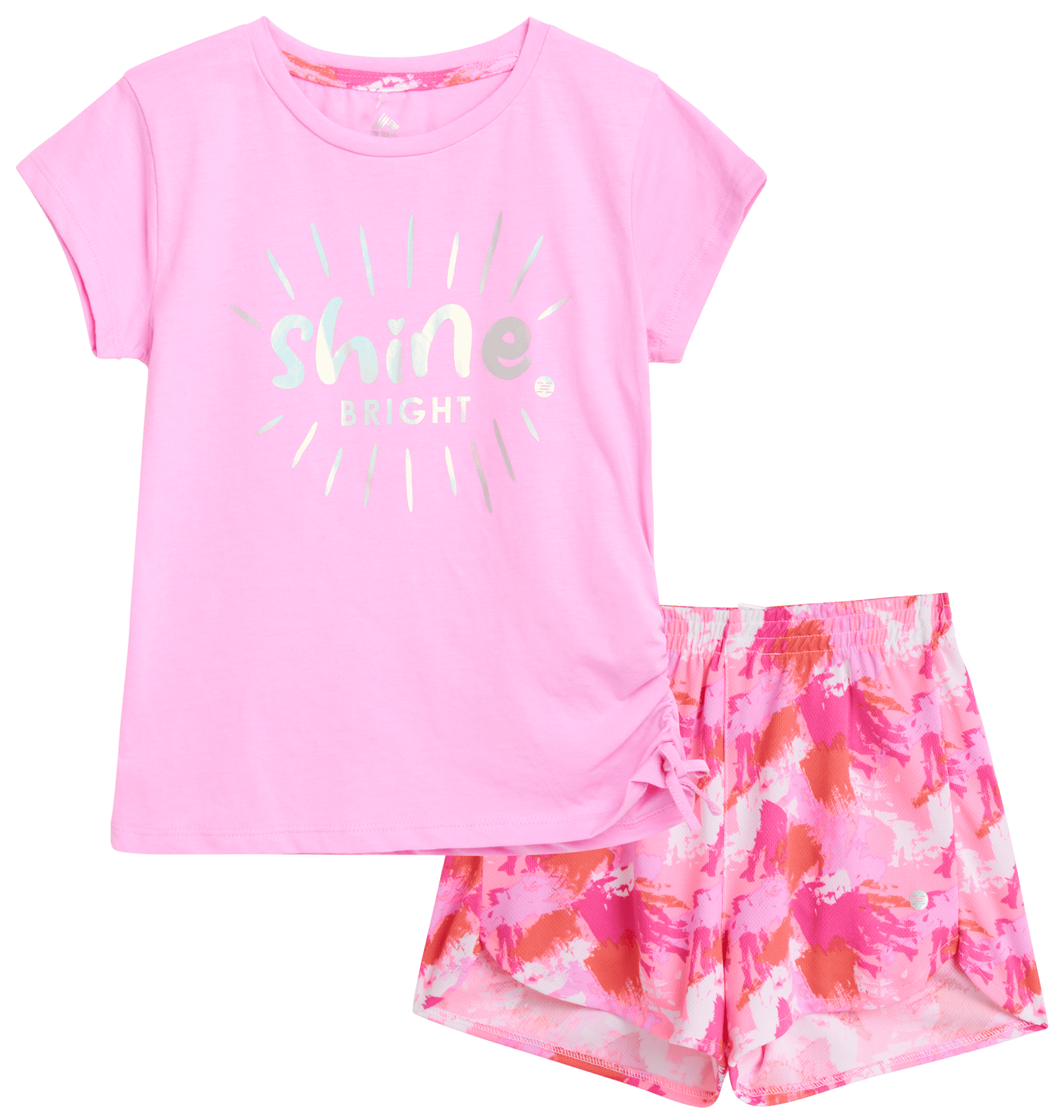 RBX Girls' Active Shorts Set - 2 Piece Short Sleeve T-Shirt and ...