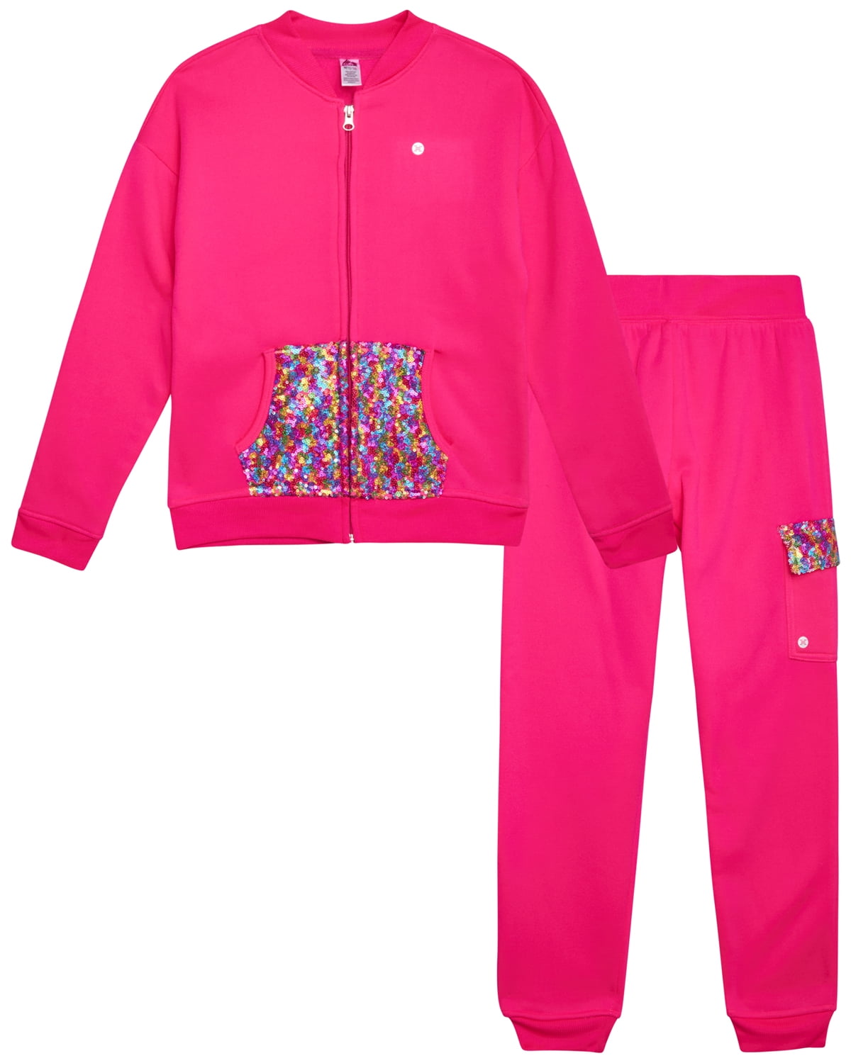 RBX Girls' Active Sweatsuit Set - 2 Piece Fleece Hoodie Sweatshirt and ...