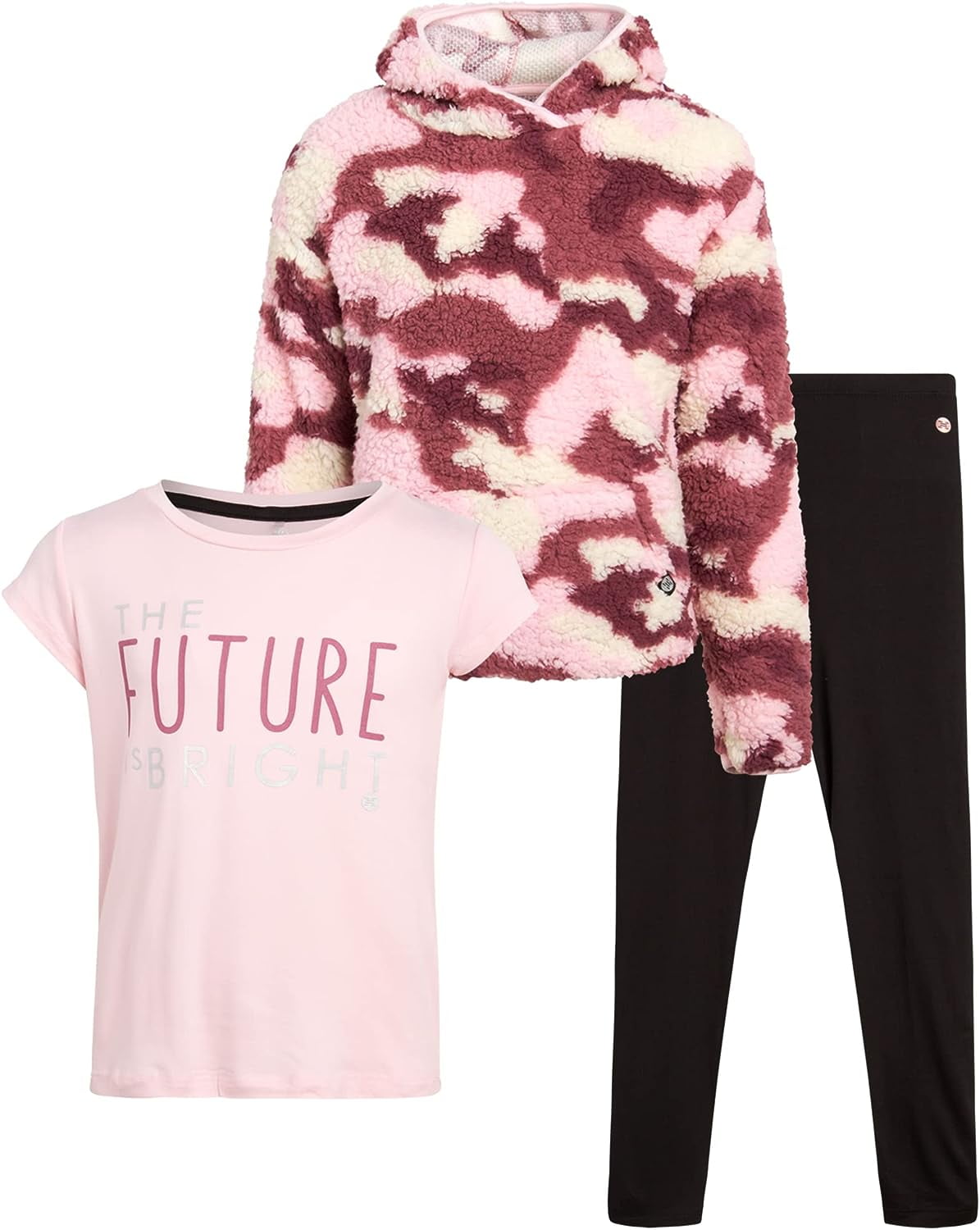 RBX Girls' Legging Set - 3 Piece Hoodie Sweatshirt, T-Shirt, and ...