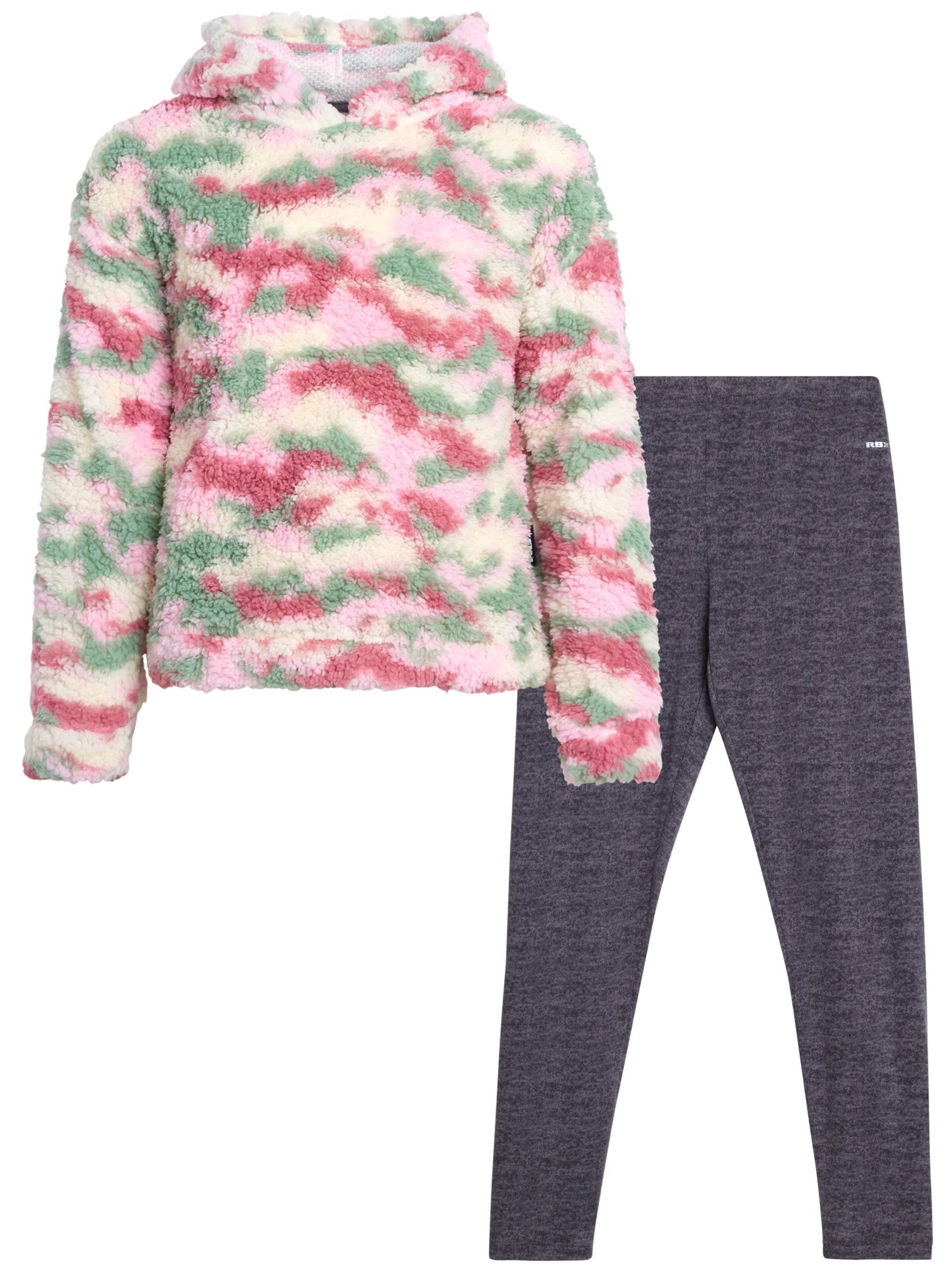 RBX Girls' Active Wear Legging Set - Sherpa Sweatsuit with Quarter Zip ...