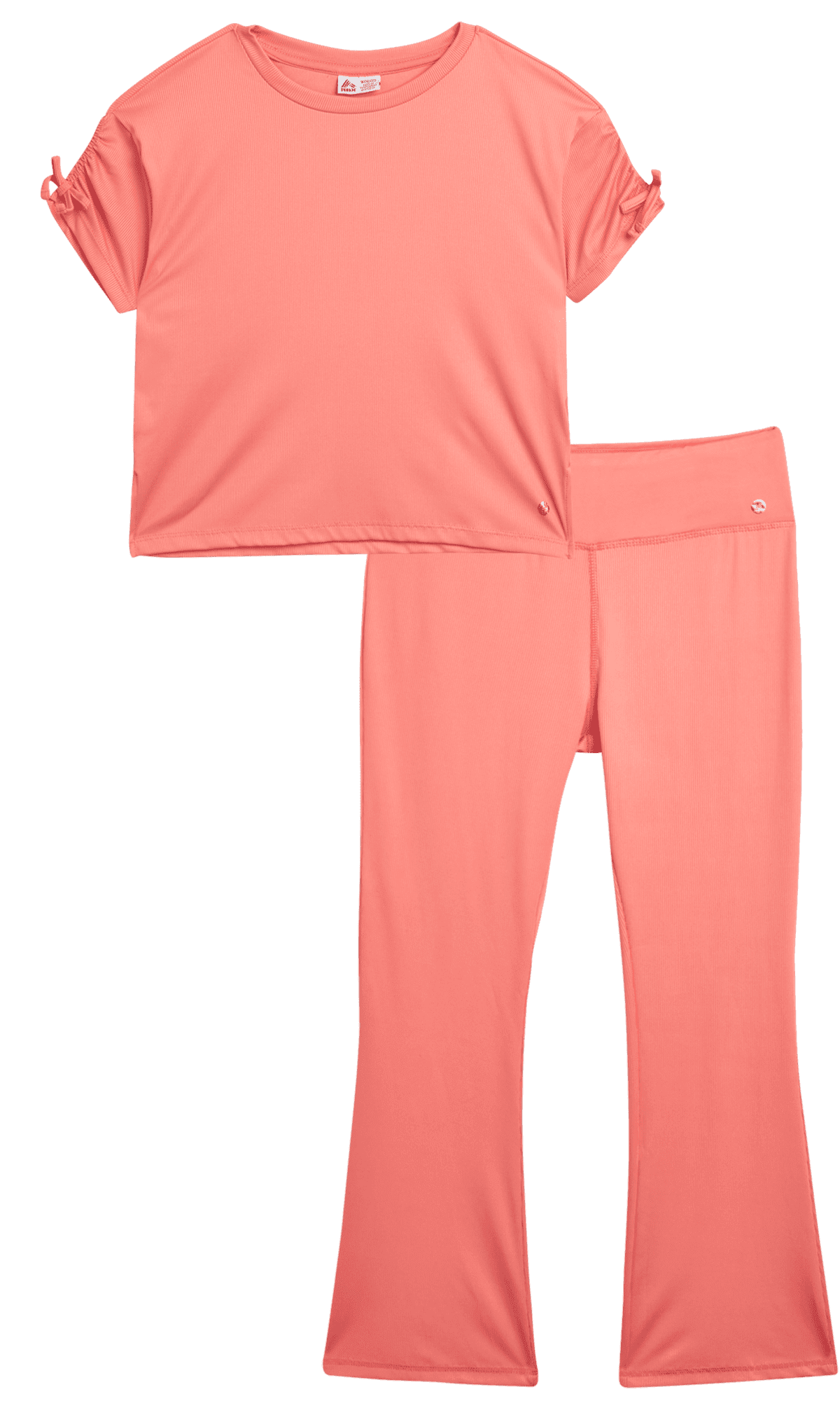 RBX Girls' Leggings Set - 2 Piece Ribbed T-Shirt and Flare Leg Yoga ...
