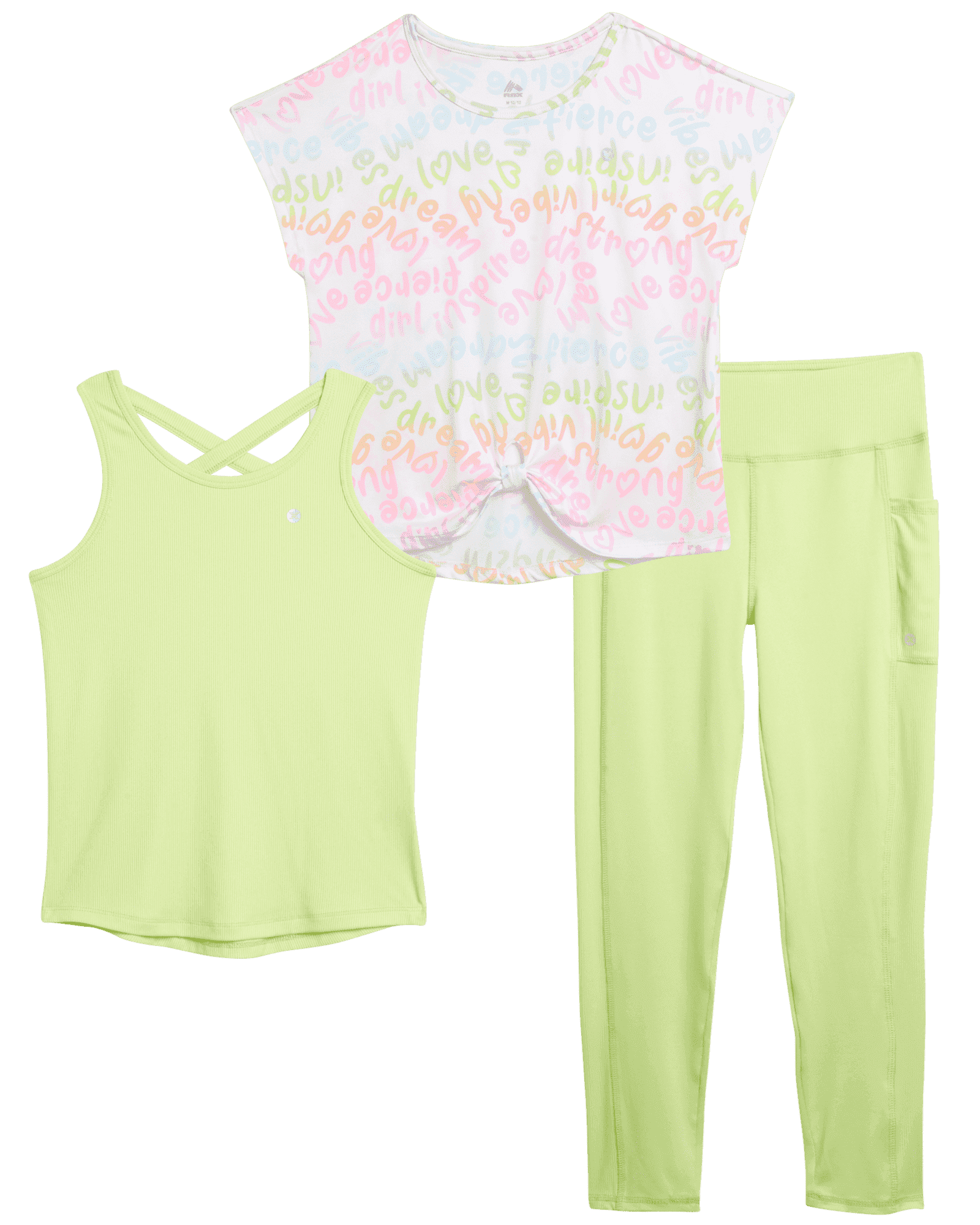RBX Girls Clothing Set with Kids Performance T-Shirt Tank Top and Capri ...