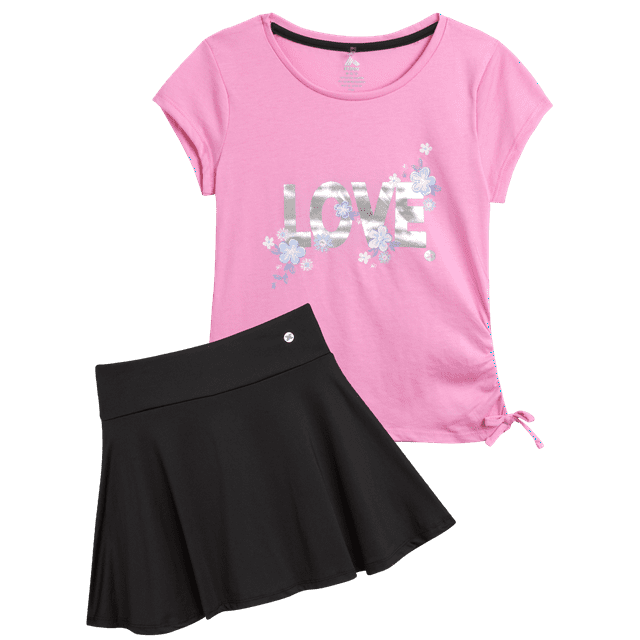 RBX Girls' Active Wear Skort Set - 2 Piece Performance T-Shirt and ...
