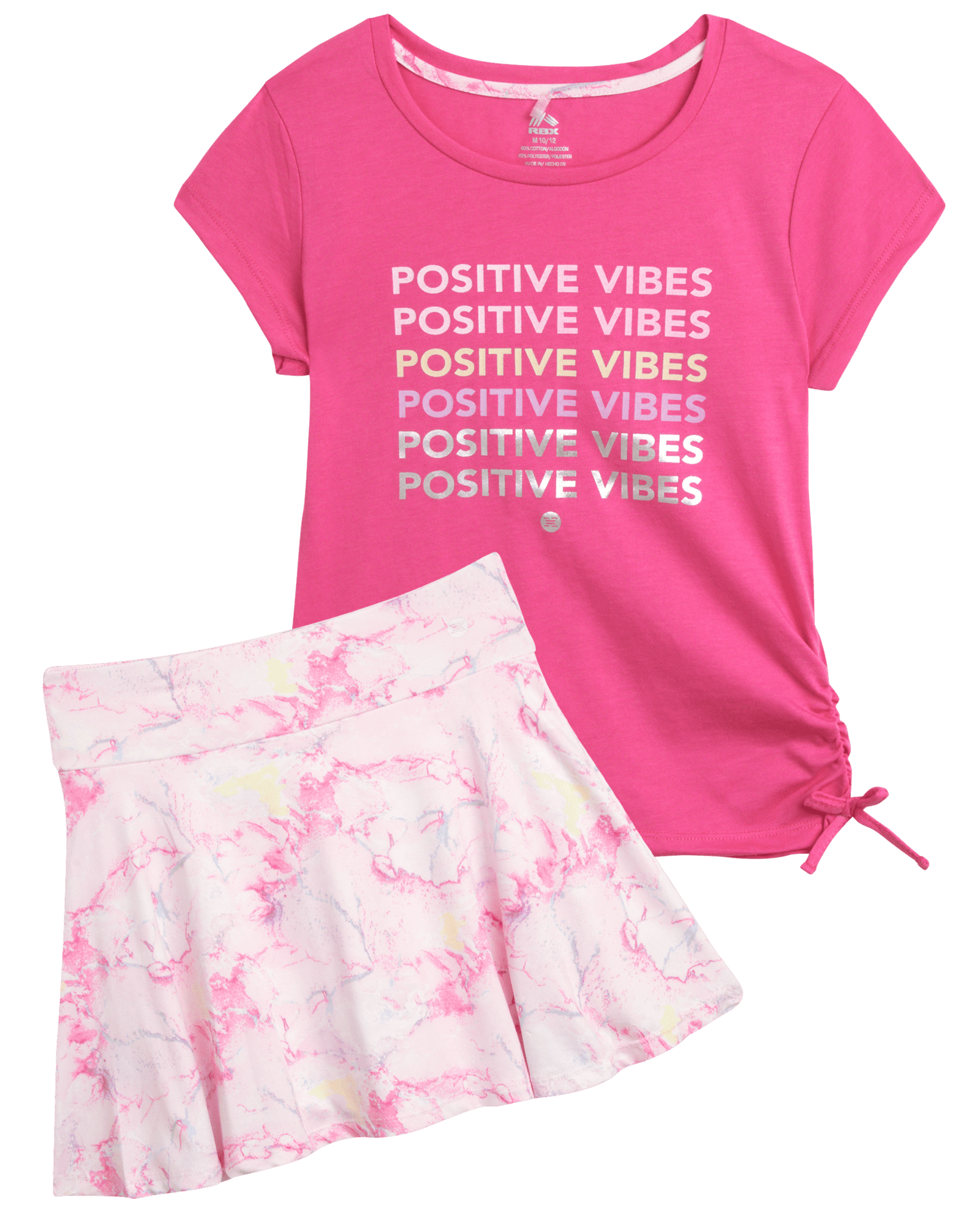 RBX Girls' Skort Set - 2 Piece Short Sleeve Performance T-Shirt and ...